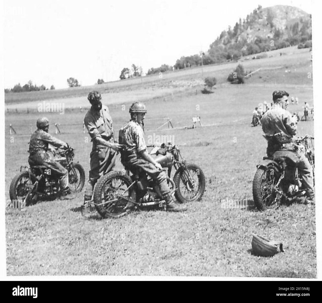 6 ARMOURED DIVISION MOTOR CYCLE TRIAL - Before the last lap, L/Cpl ...