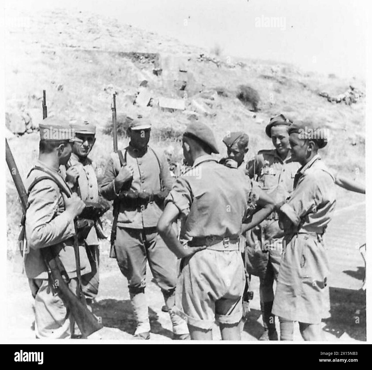 THE OCCUPATION OF SYRIA - The crews of British armoured cars chatting ...