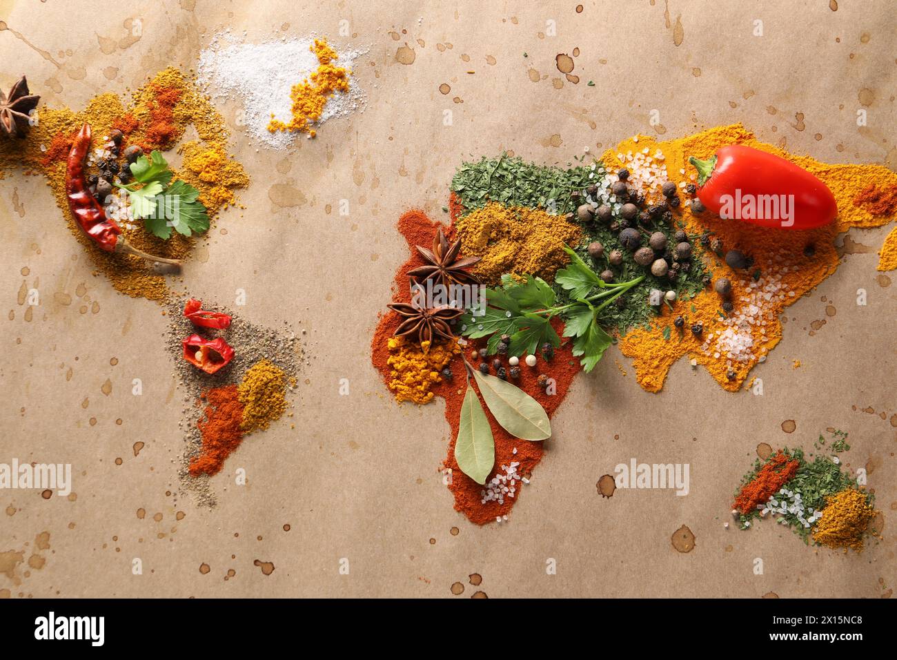 Spices india map hi-res stock photography and images - Alamy