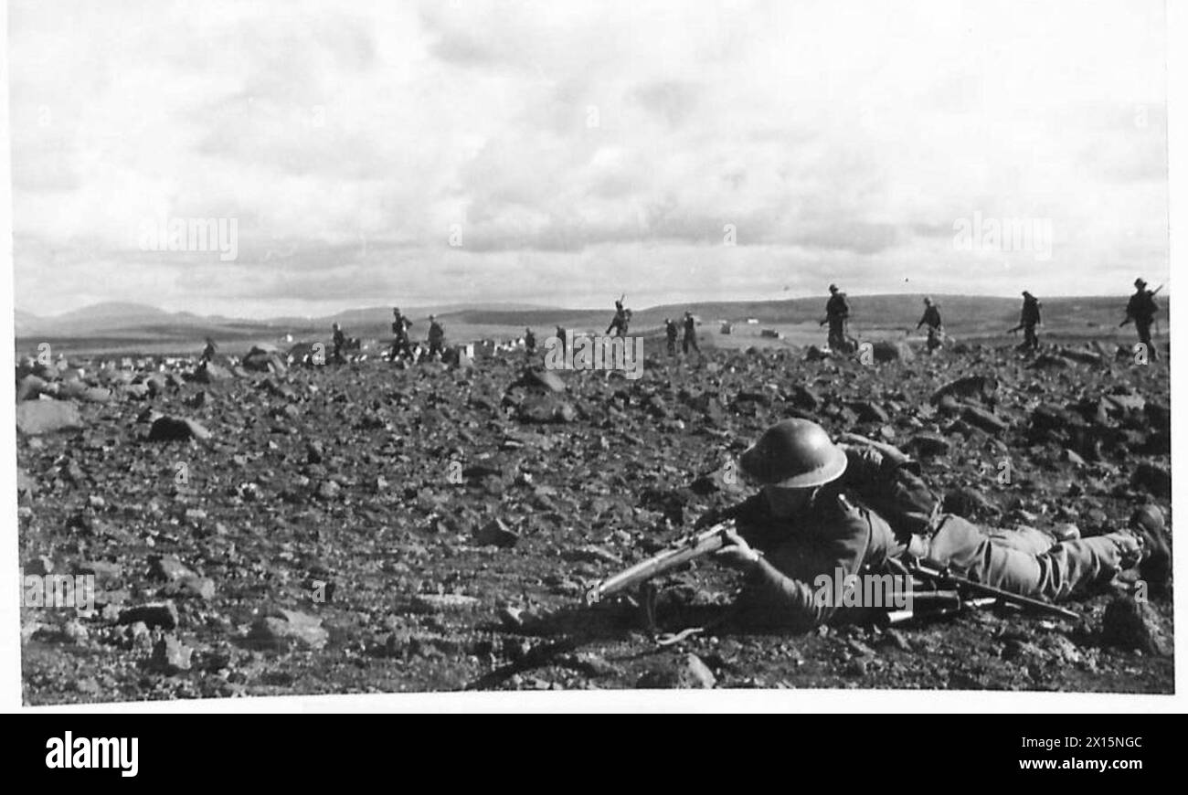 BRITISH AND CANADIAN TROOPS IN ICELAND - A typical outpost overlooking ...
