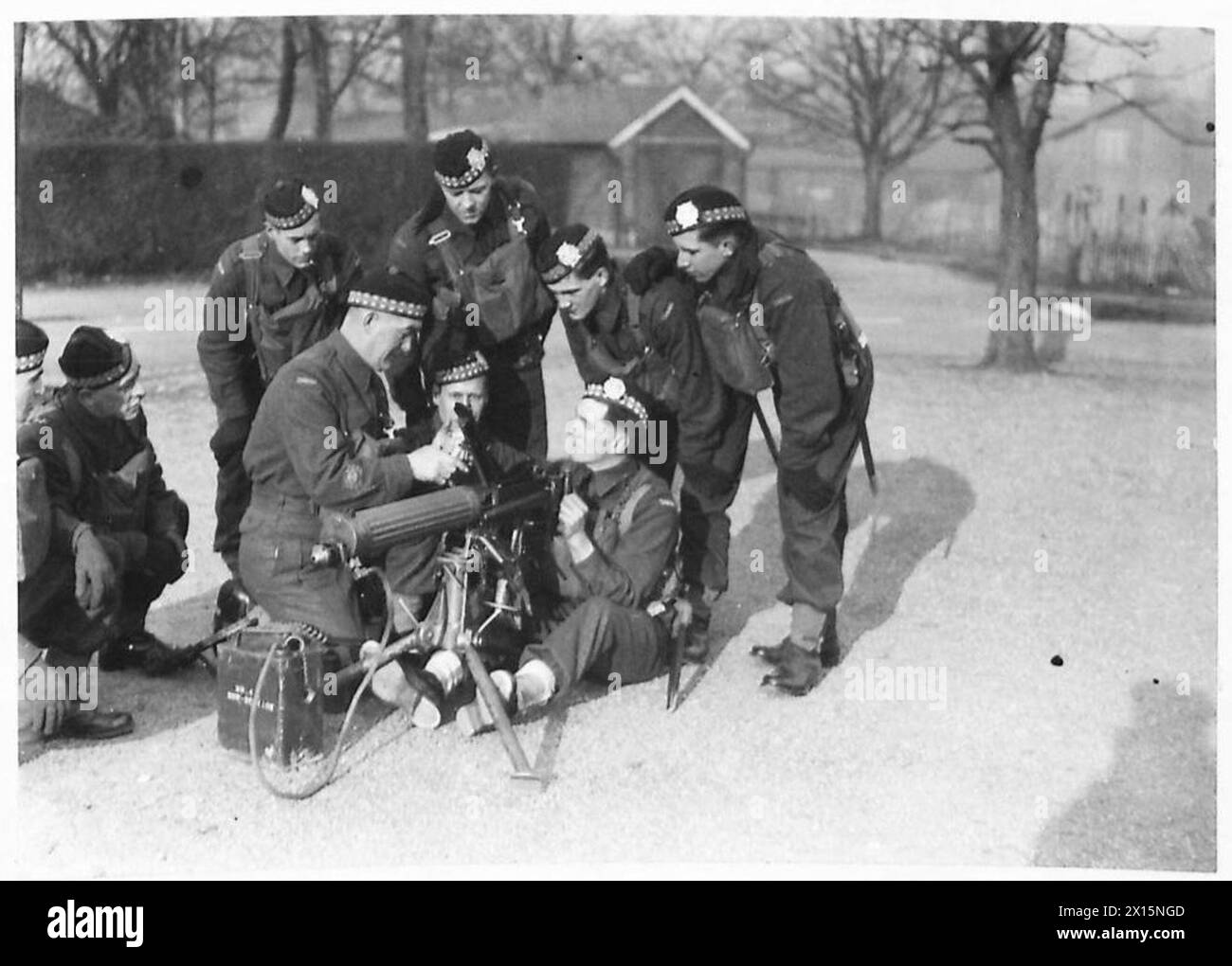 A Canadian machine gun squad from Toronto, Scottish regiment, conducts ...