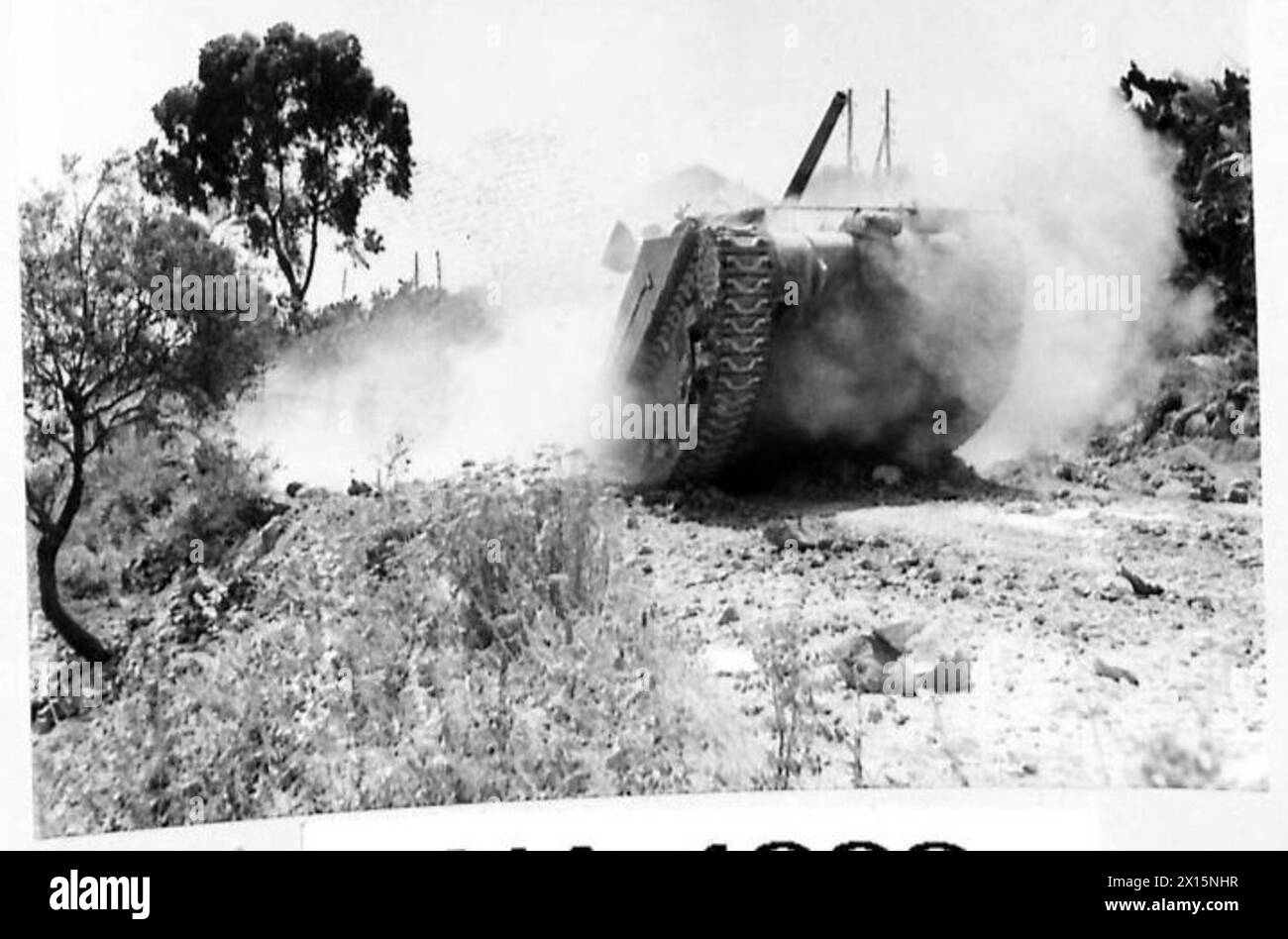 INVASION OF SICILY - North of Vizzini. Sherman tanks successfully ...