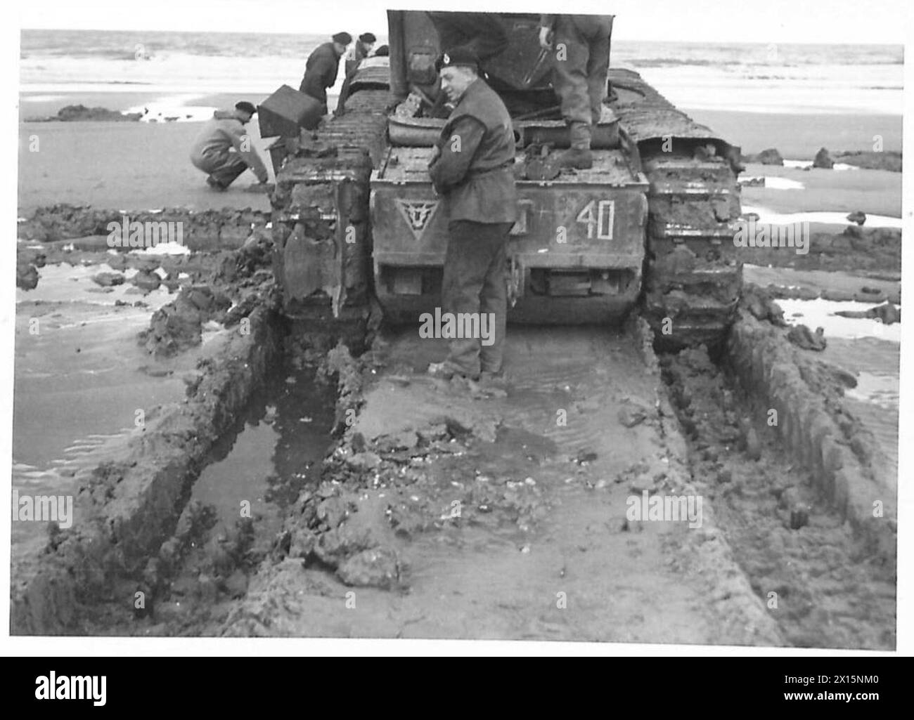 SPECIAL ASSIGNMENT FOR 79TH ARMOURED DIVISION - Going along in peat ...