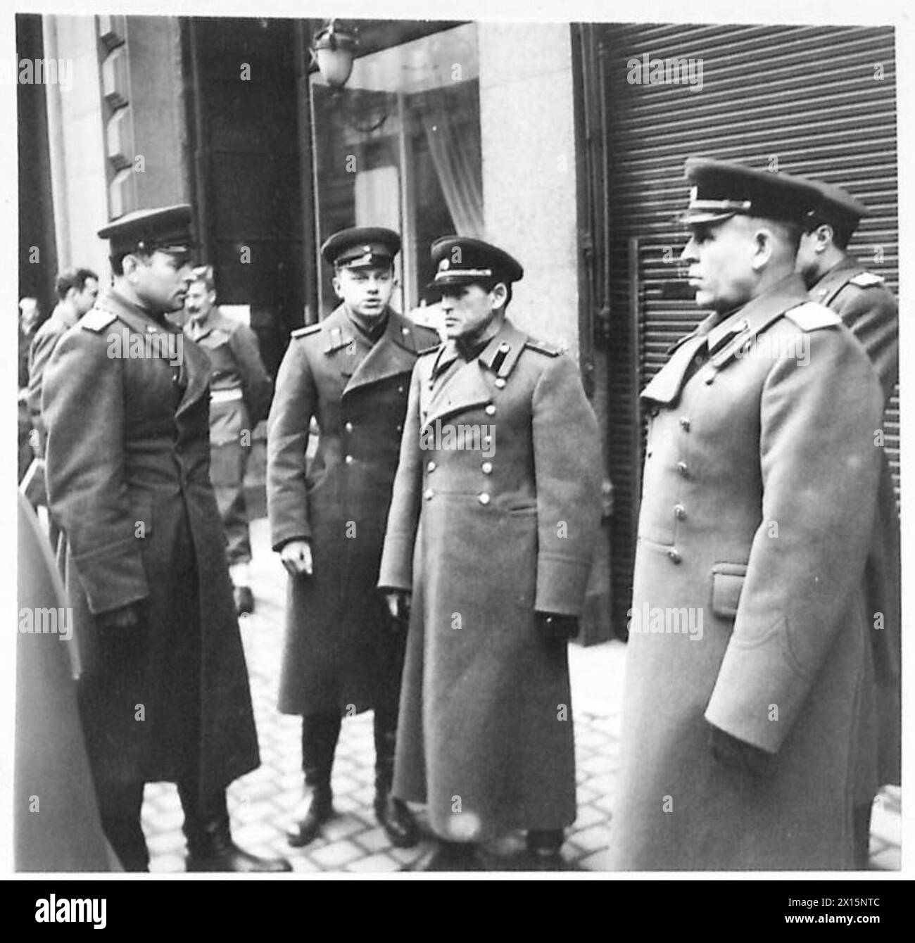 RUSSIAN GENERALS IN BRUSSELS - L-R:- Lt-Col Maluga 2/Lt Rogov Maj-Gen ...