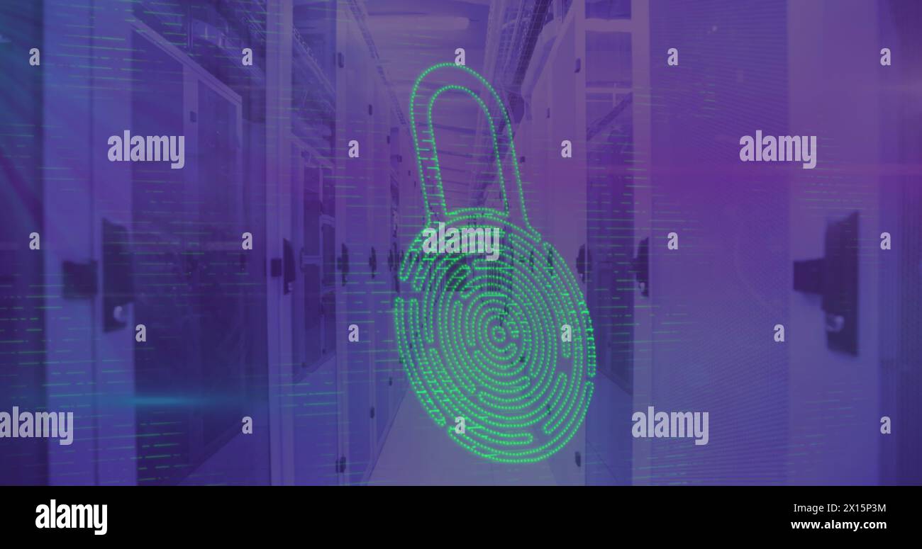 Image of scope scanning and data processing over computer servers Stock Photo - Alamy