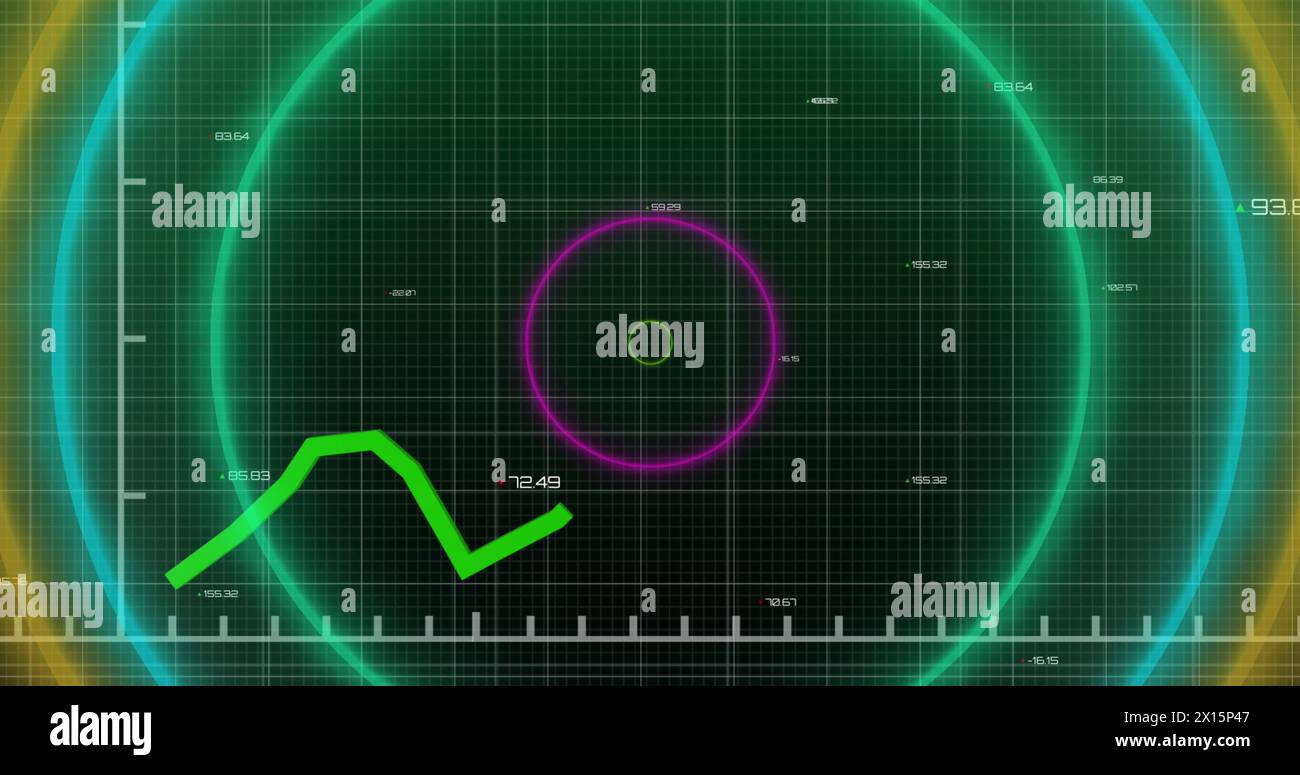 Image Of Data Processing Over Circles Stock Photo Alamy