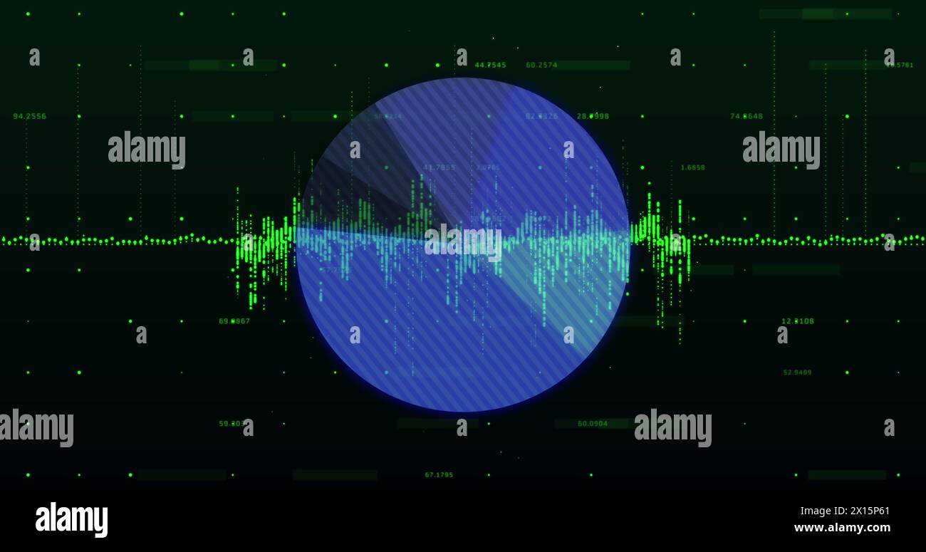 Composition of scope scanning and data processing over world map Stock Photo - Alamy