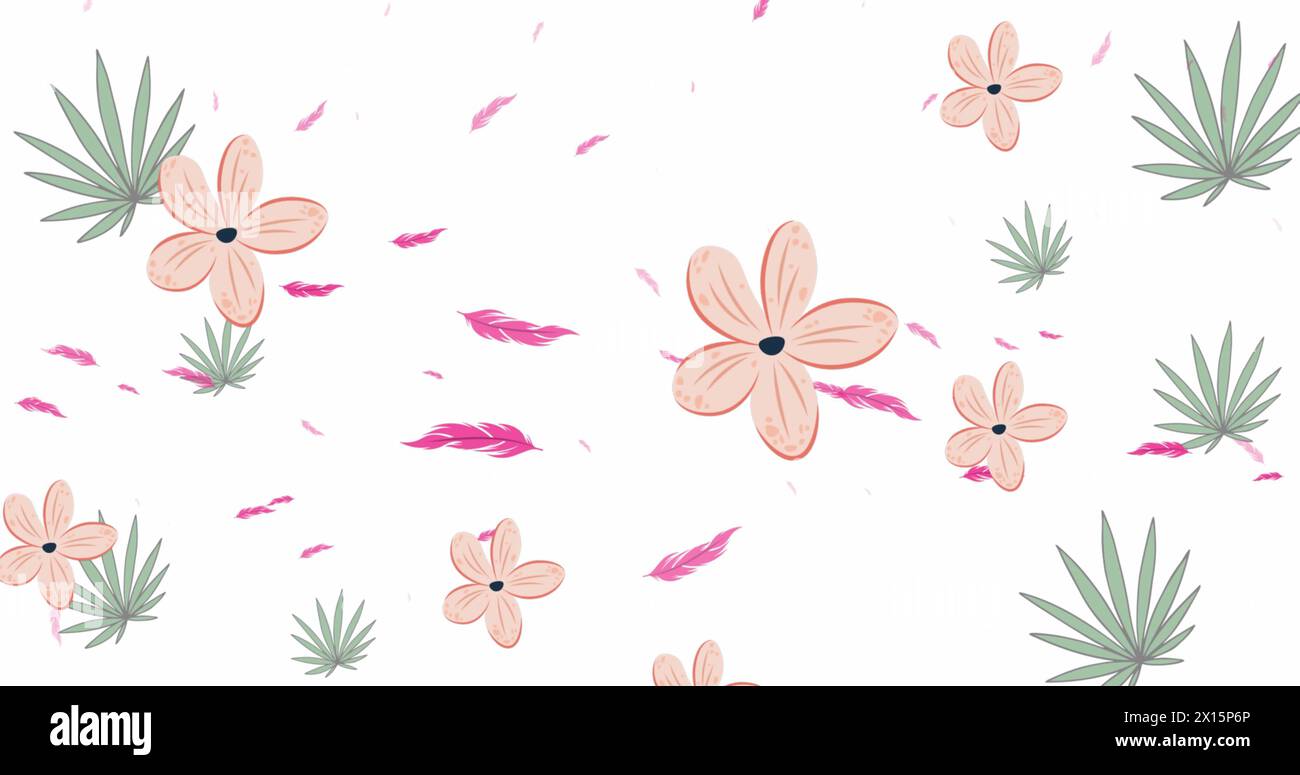 Image of covid cells and fir tree branches on white background Stock ...