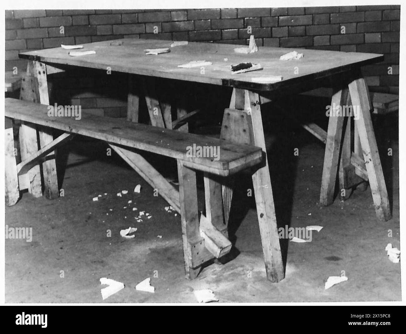 WASTE FOOD - Bread and jam left on tables and on the floor British Army ...