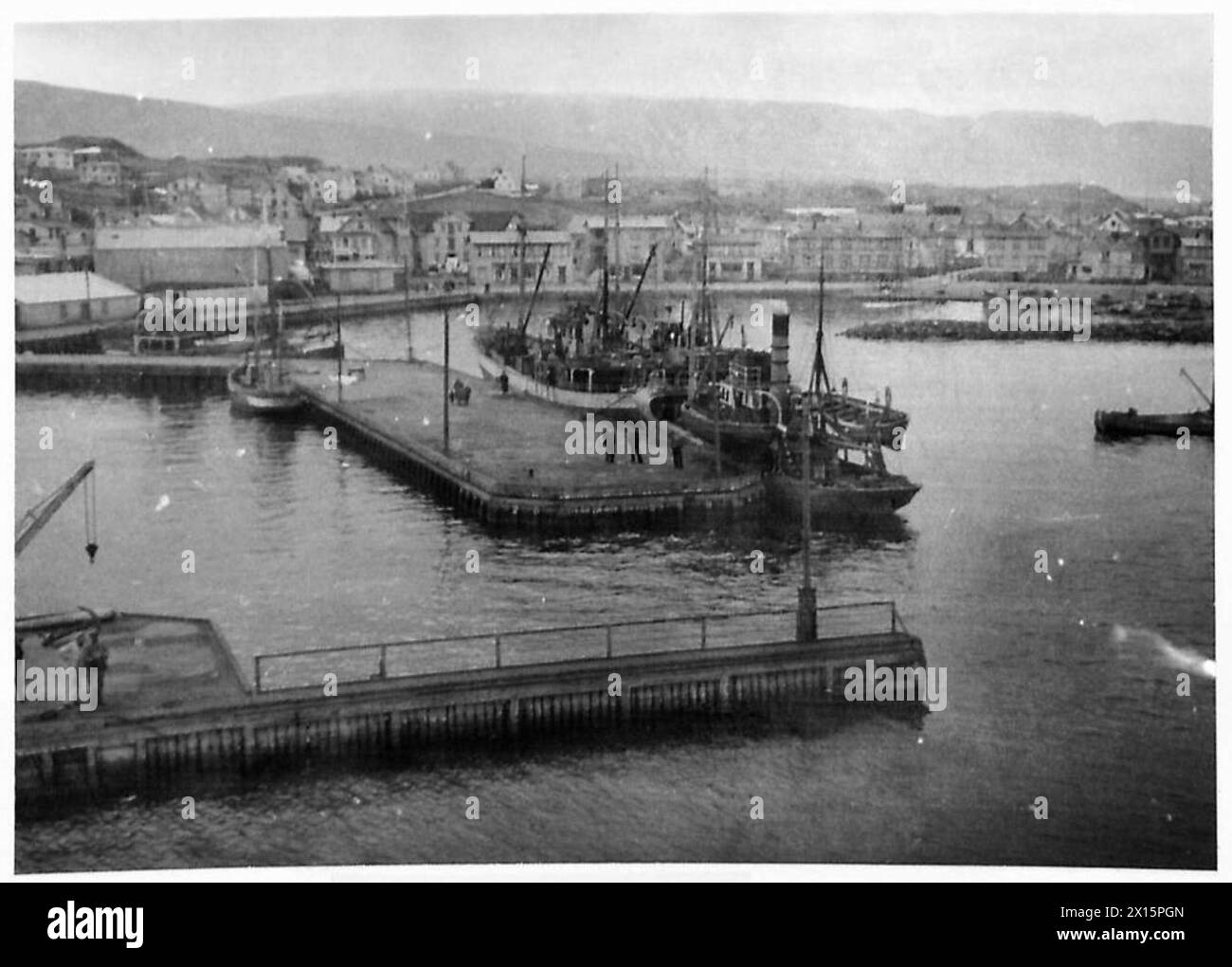 BRITISH AND CANADIAN TROOPS IN ICELAND - Views of Akureyri Harbour and ...