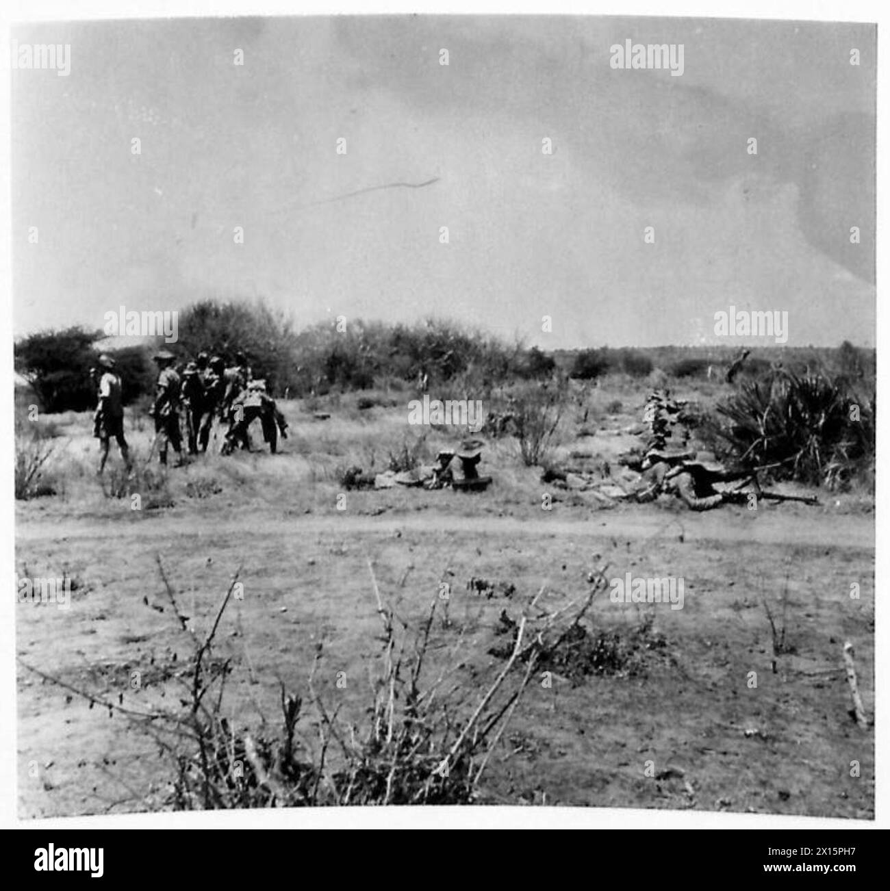 A Royal West African Frontier Force company removes a boundary stone ...