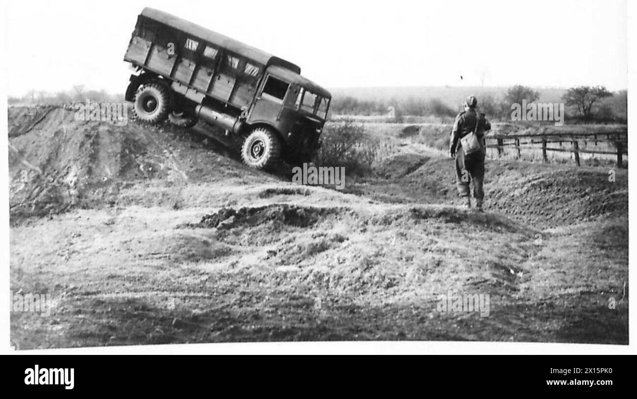 TRAINING AN ARMY DRIVER - Driving 7-ton lorries over rough ground ...
