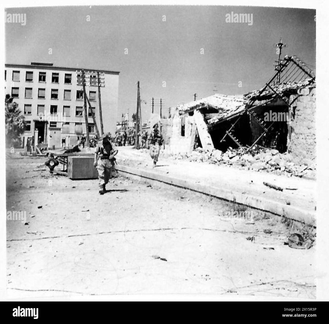 THE FALL OF AUGUSTA - A scene in the dock area with British Airborne ...