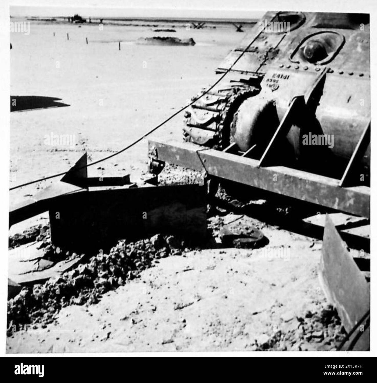 SPECIAL ASSIGNMENT FOR 79TH ARMOURED DIVISION - Plough and position of mine after being thrown ...