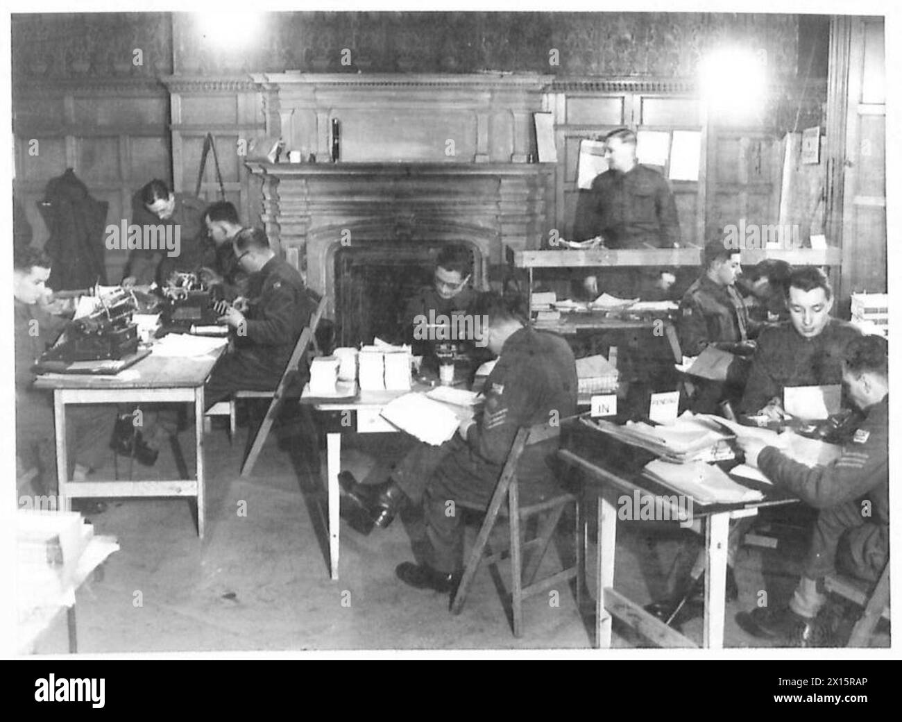 PERSONNEL OF A CORPS H.Q. - "C" Chief clerk's office British Army Stock ...