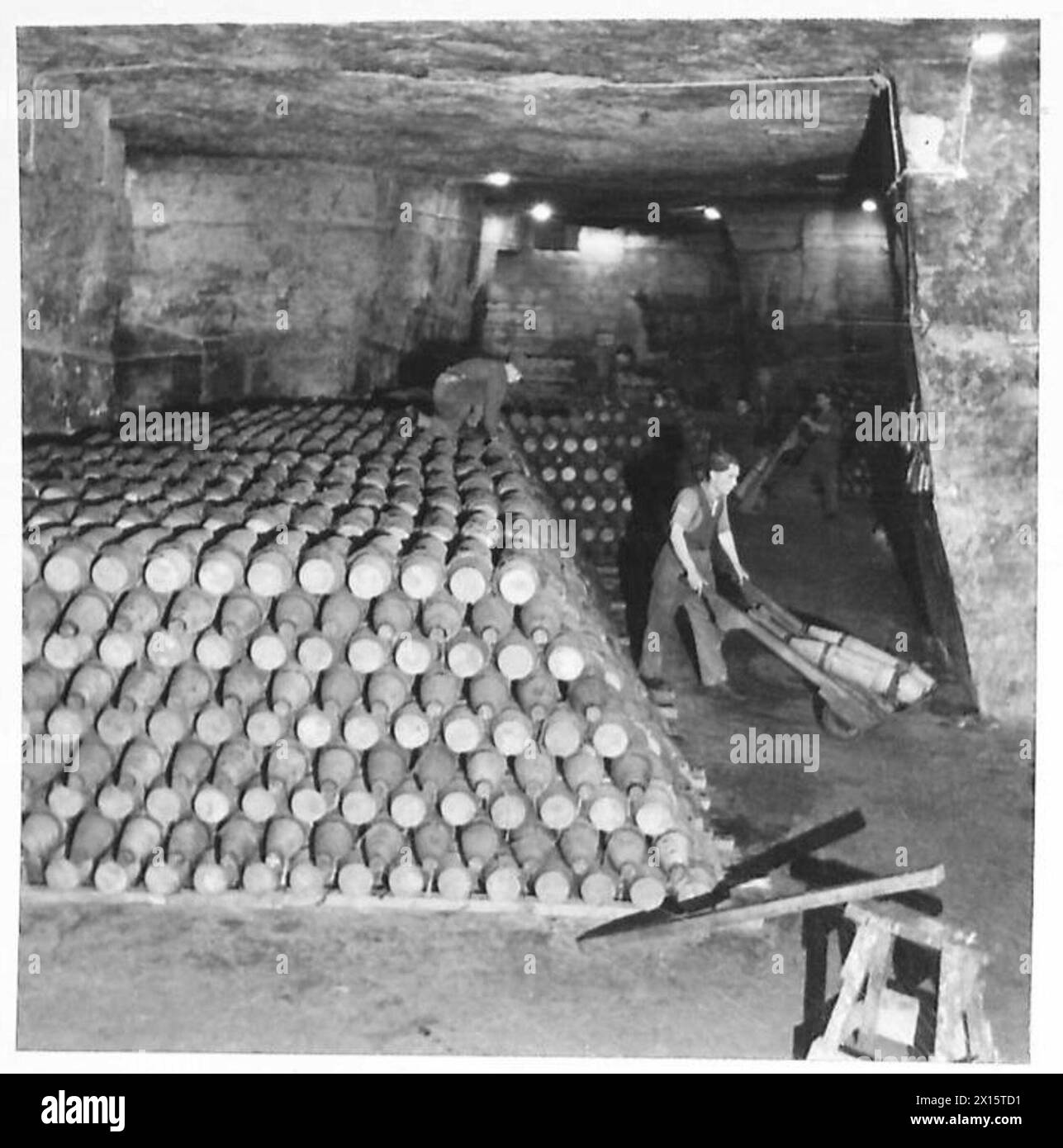 BRITISH EQUIPMENT FOR THE SECOND FRONT - At a central ammunition depot ...
