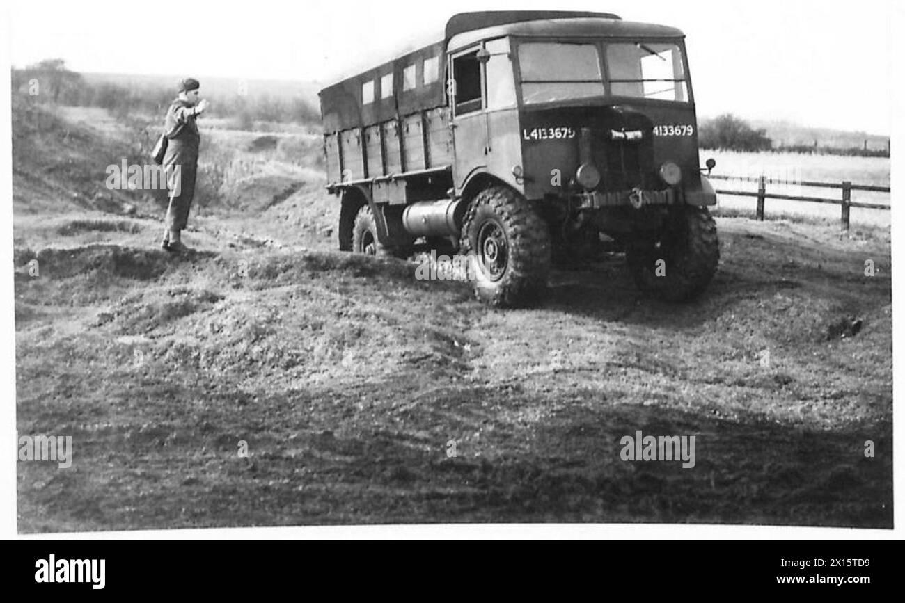 TRAINING AN ARMY DRIVER - Driving 7-ton lorries over rough ground ...