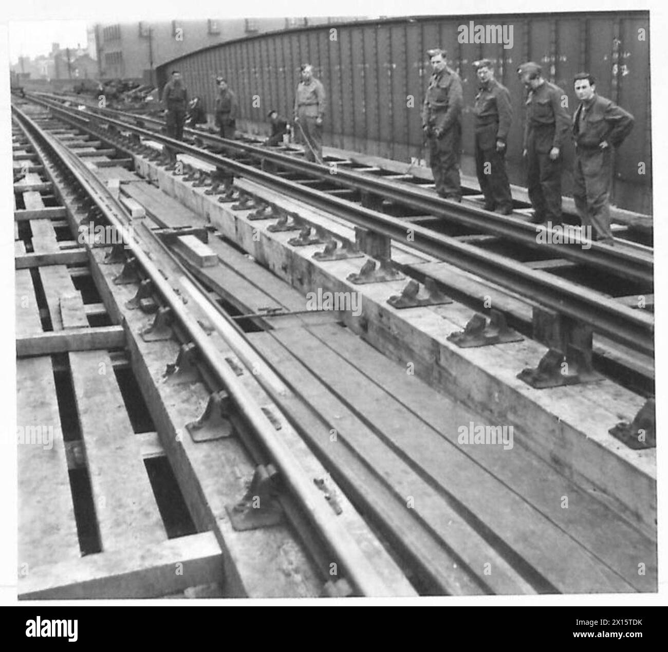 Royal Engineers repairing a damaged railway bridge on the Southern ...