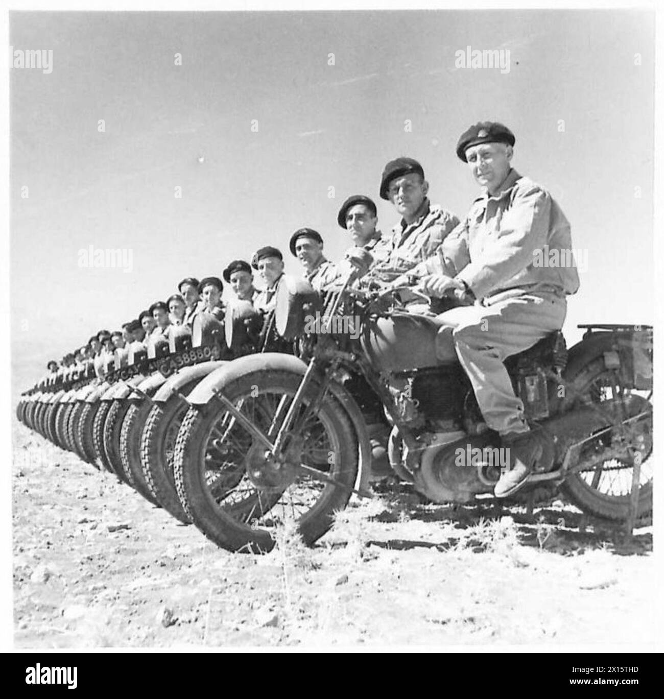 MOTOR-CYCLISTS OF AN AUSTRALIAN CAVALRY REGIMENT - The line up of a ...