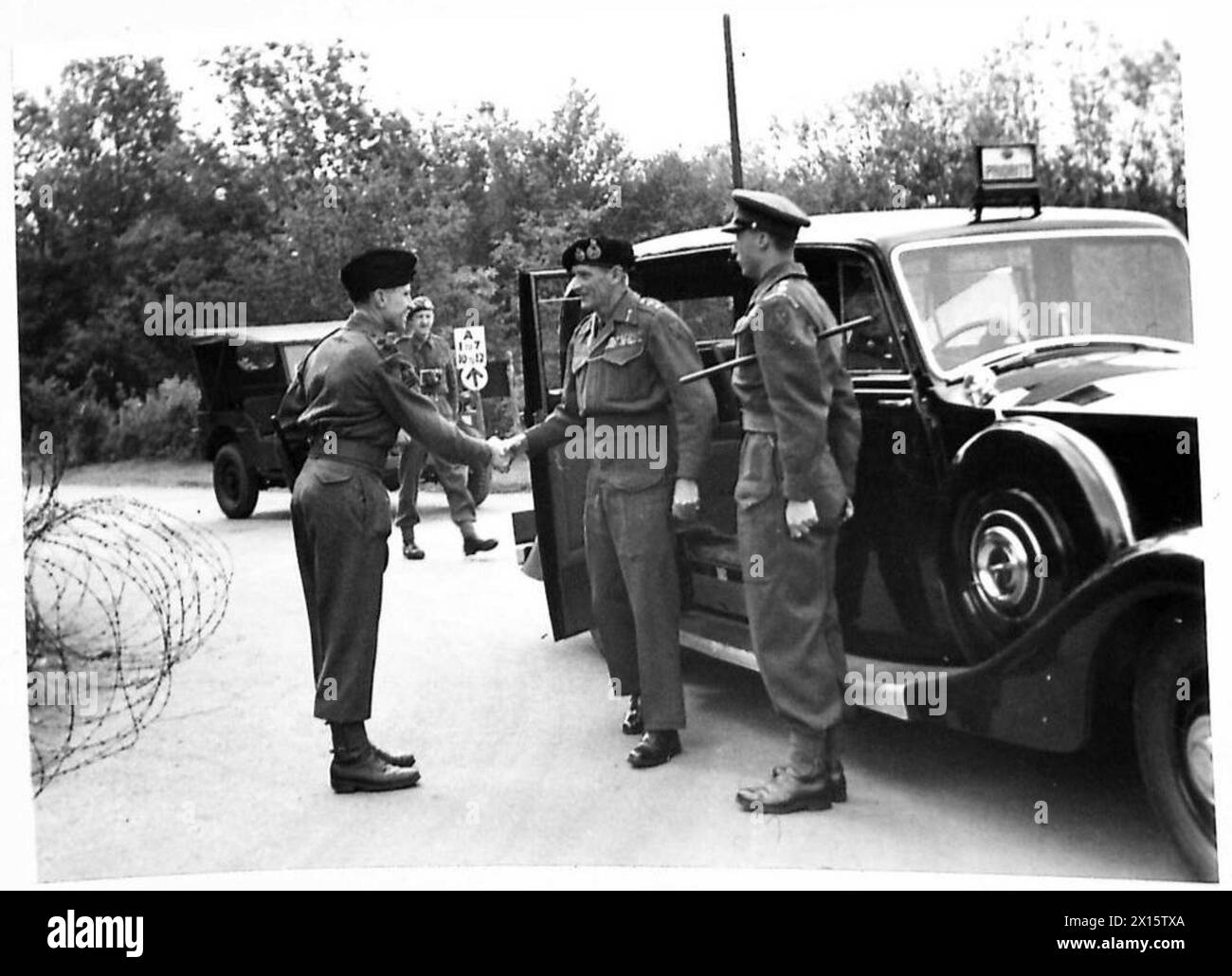 General Montgomery is greeted by Lieutenant Colonel I.C. Harris of the ...