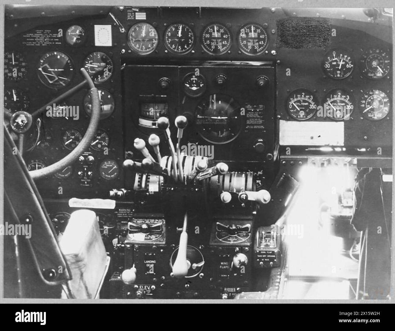 SPERRY GYROSCOPE PANEL IN A HUDSON AIRCRAFT - Interior of the cockpit ...