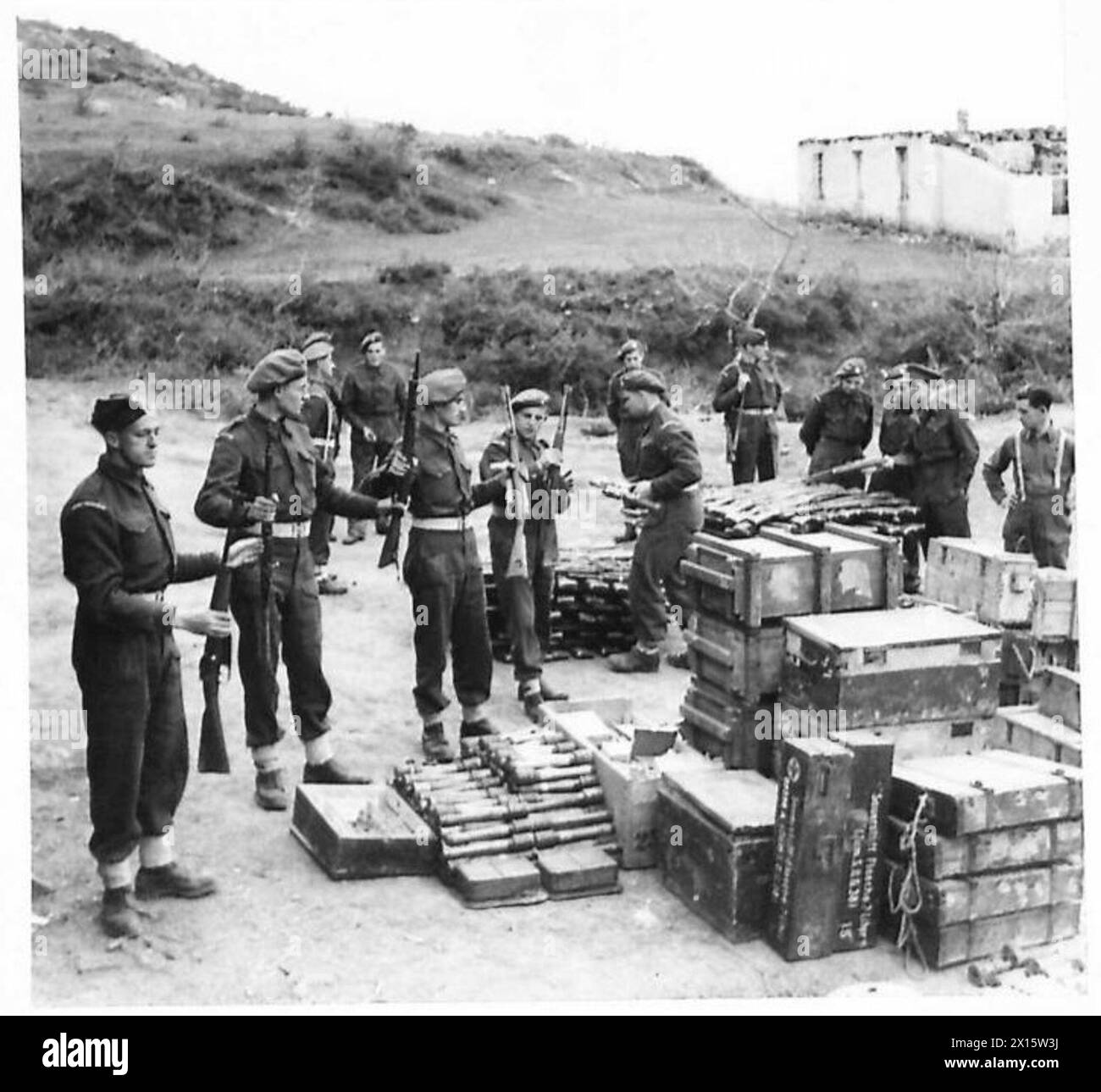 GREECE : ELAS SURRENDER ARMS - The steadily mounting stack of rifles ...