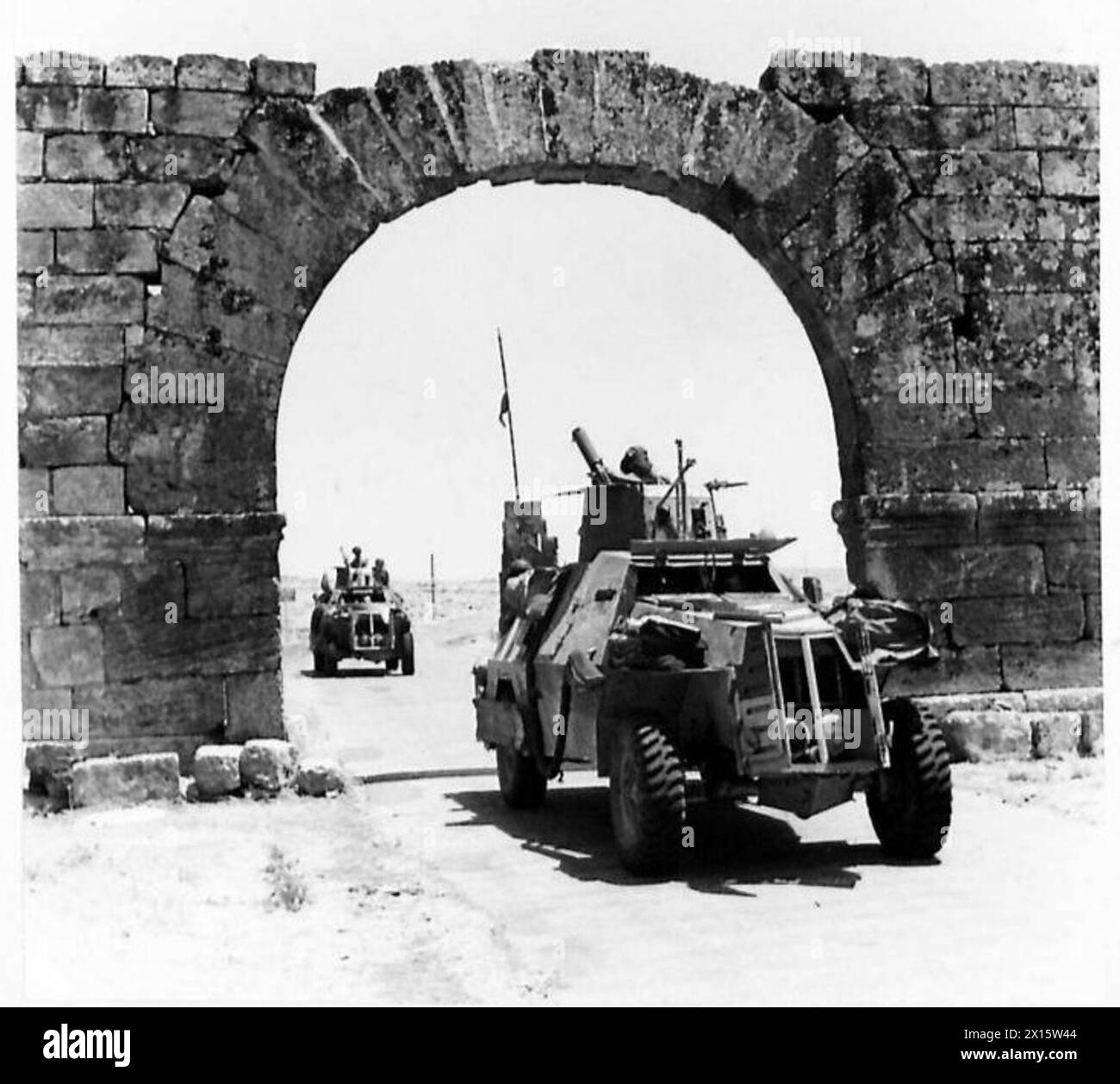 THE OCCUPATION OF SYRIA - Armoured cars coming through a picturesque ...