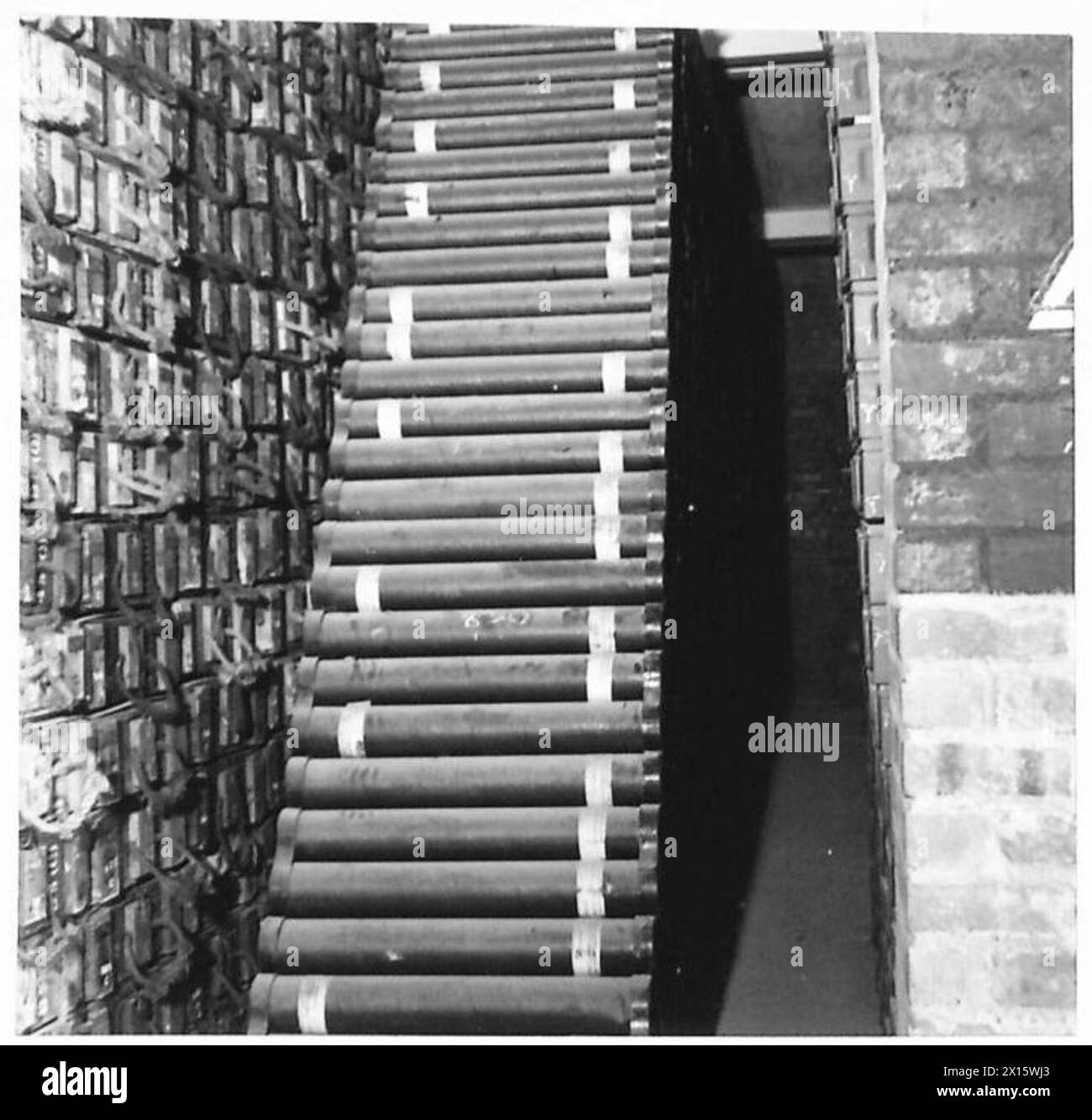 NESSCLIFFE RAOC DEPOT - Stacked 75 mm , British Army Stock Photo - Alamy