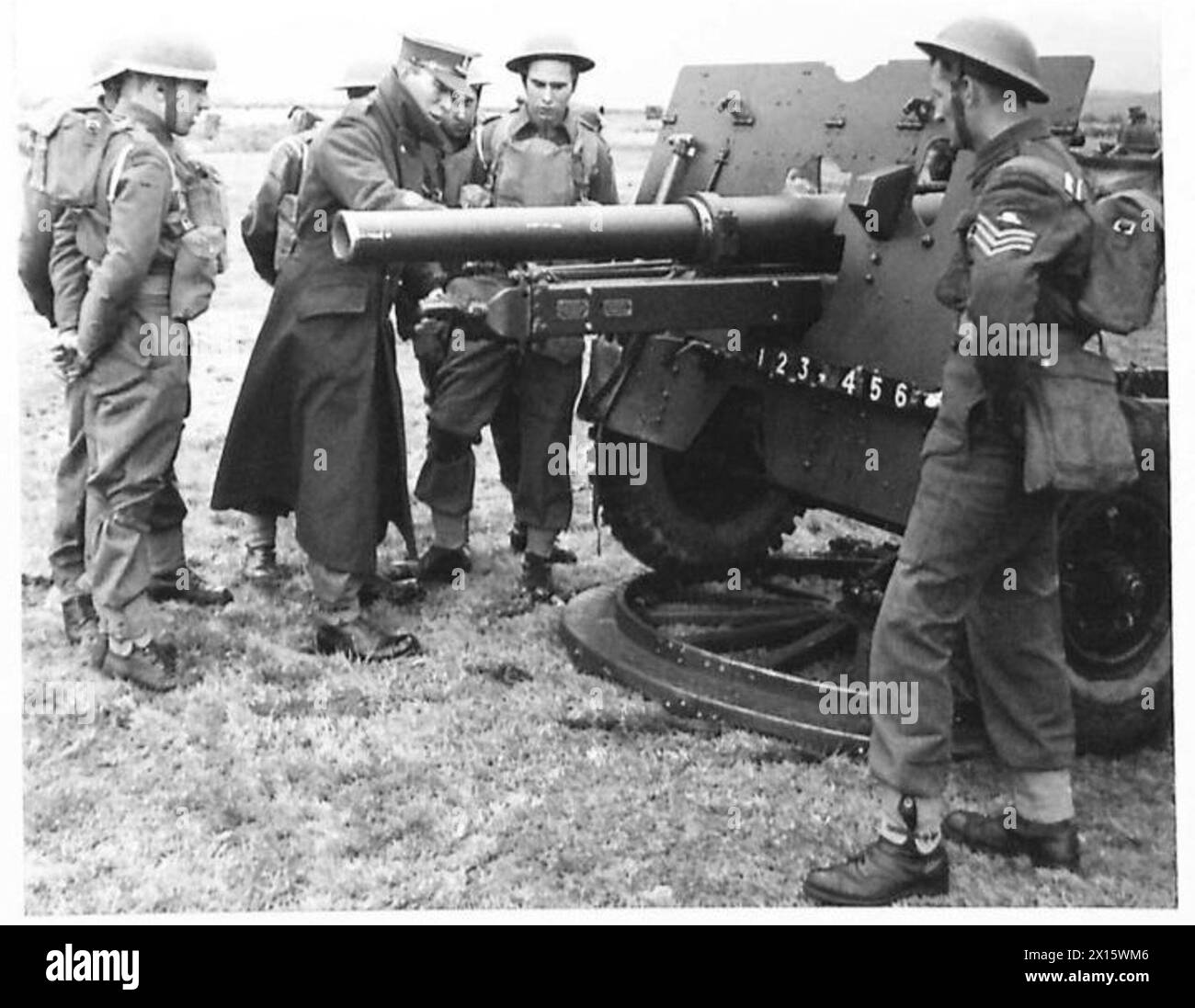 Newfoundland troops in England learn the recoil mechanism of a 25 ...