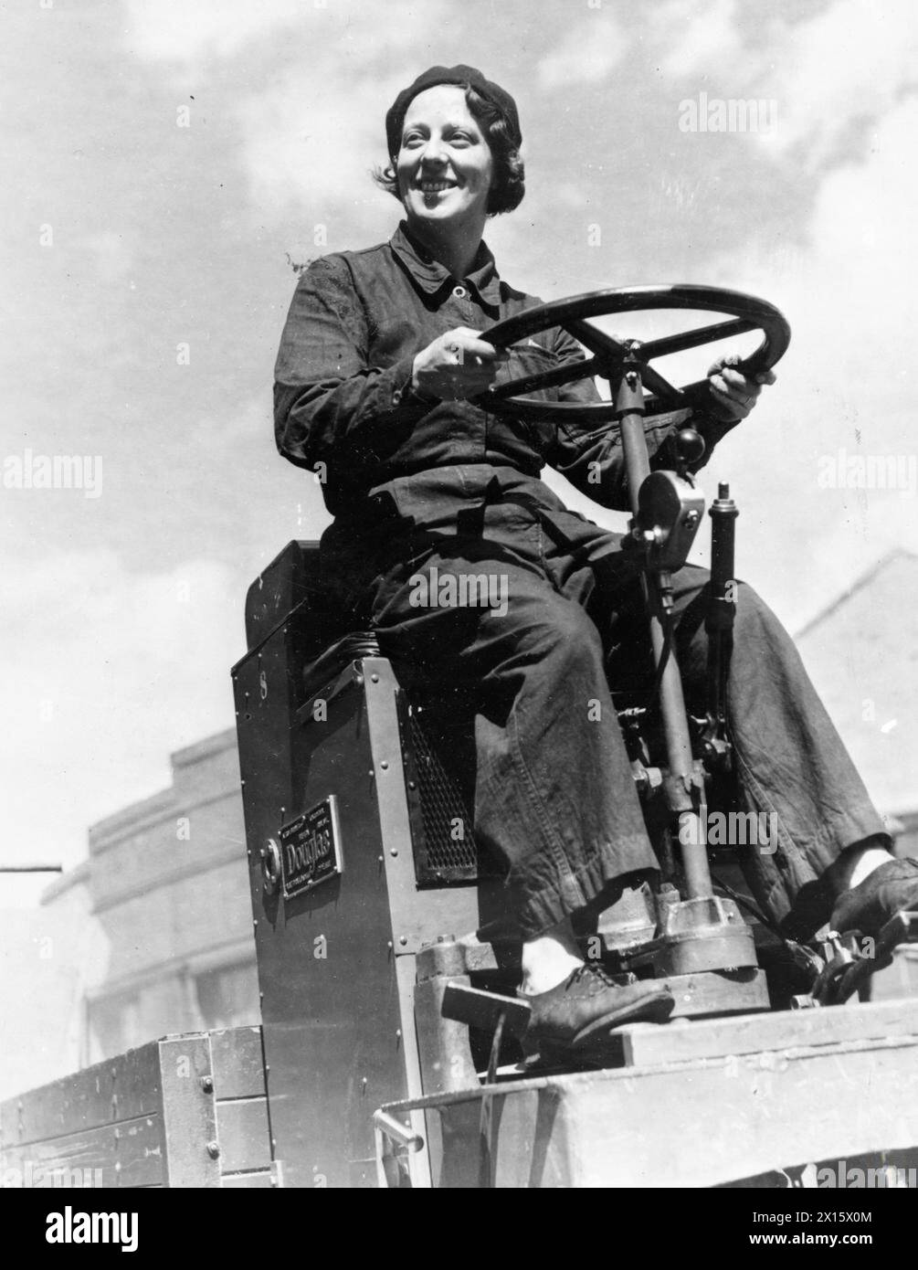 Mrs C Gunnee operates a Douglas forklift truck at a shell factory in ...
