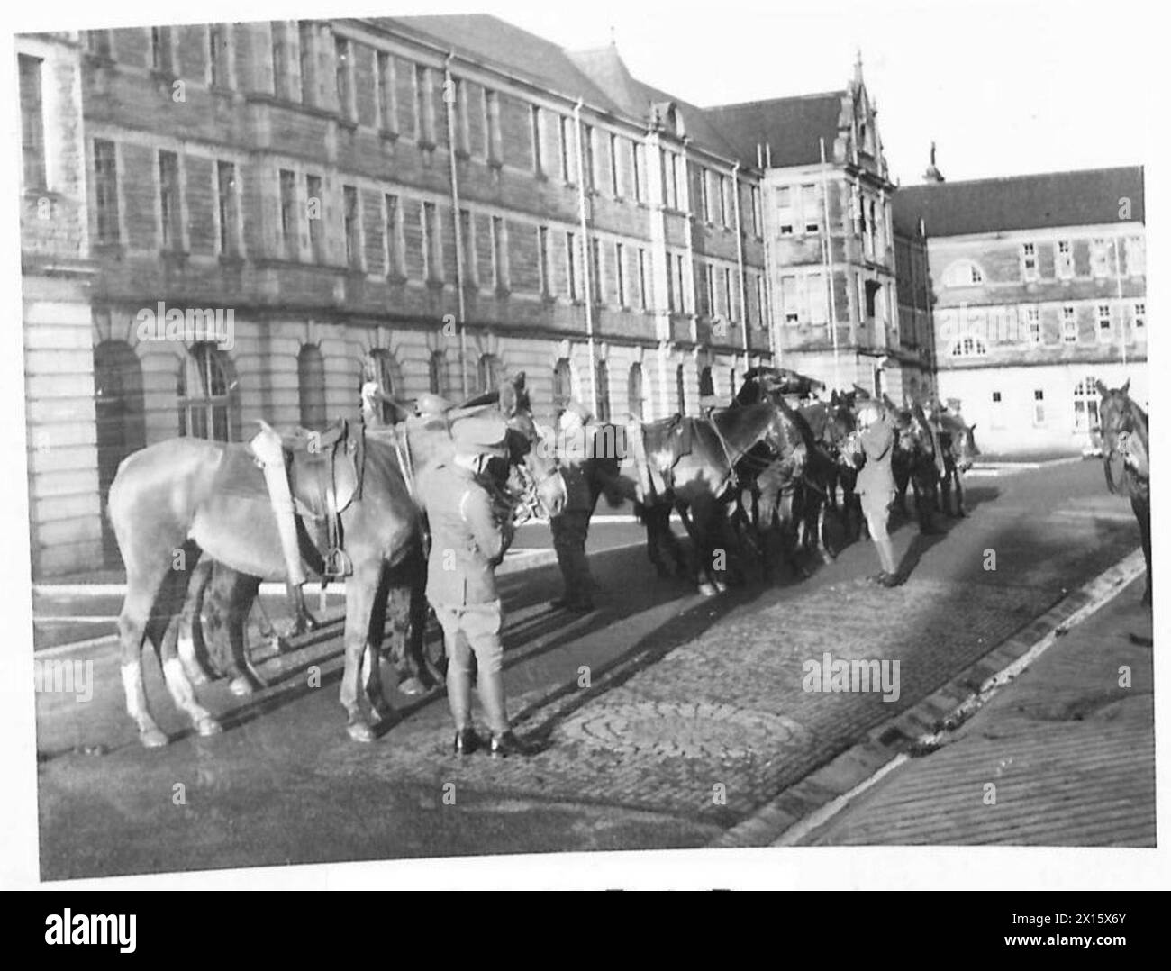 SCOTTISH CAVALRY TRAINING SCHOOL - Recruits saddling up before ...