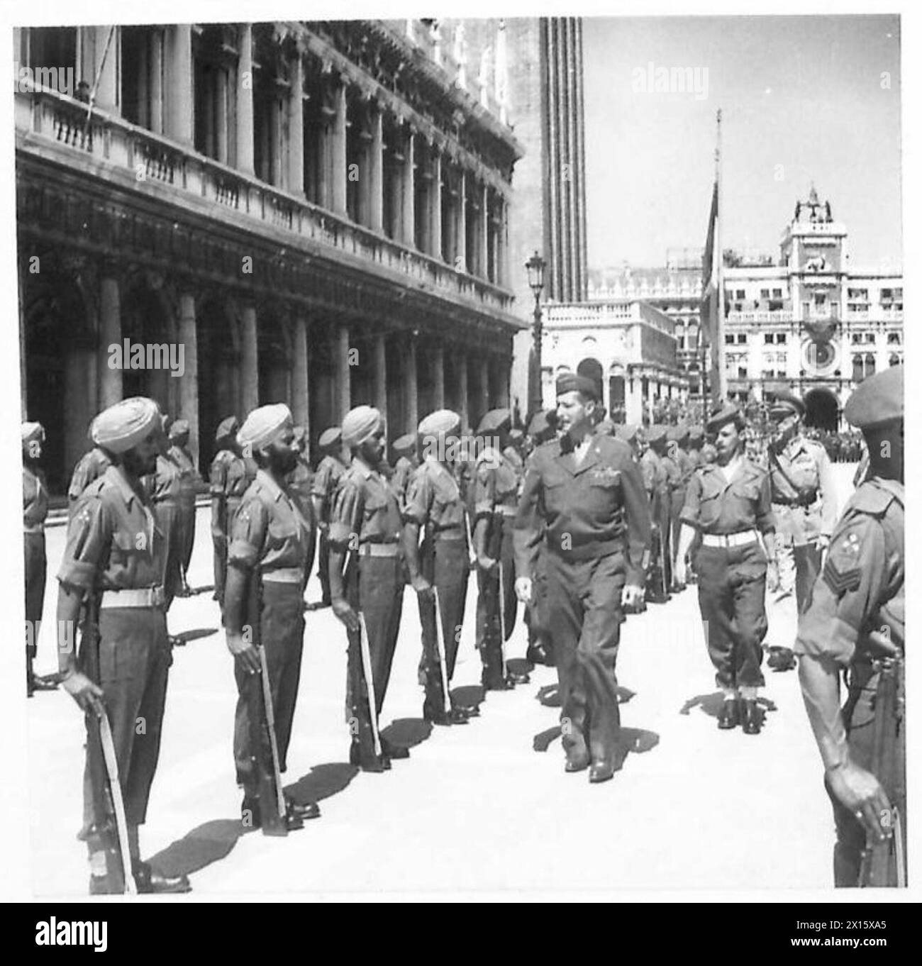 In Venice, General Clark inspects the Guard of Honour composed of ...