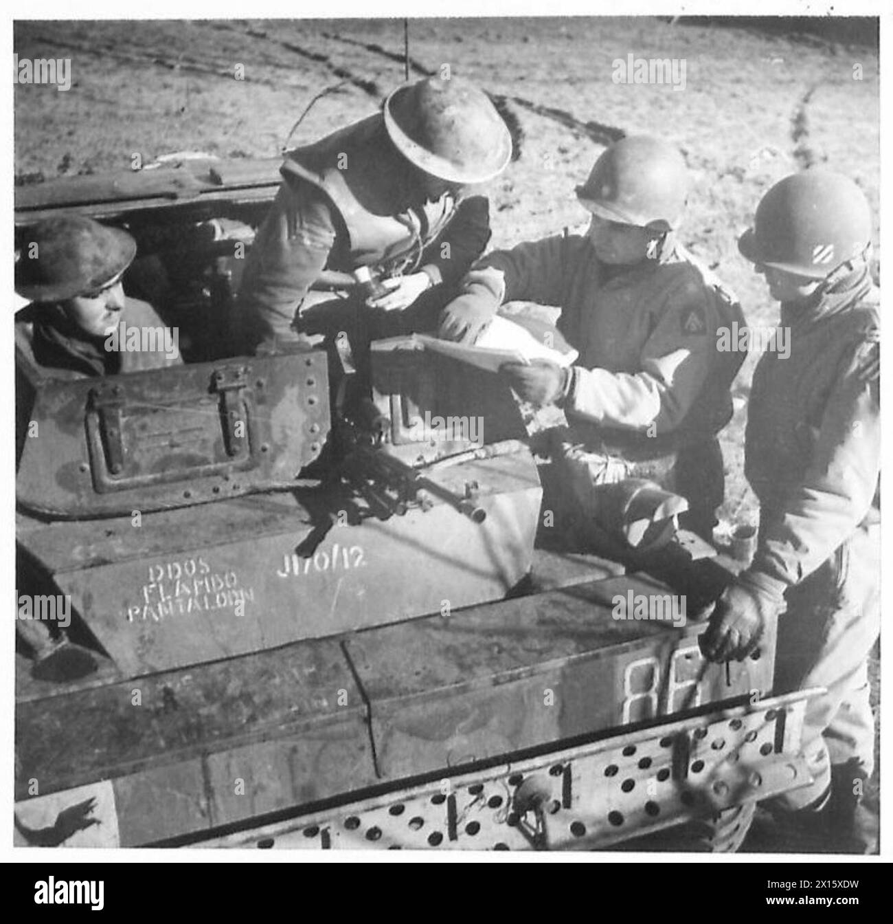 At the Anzio Bridgehead, Fifth Army tanks and anti-tank units conduct ...