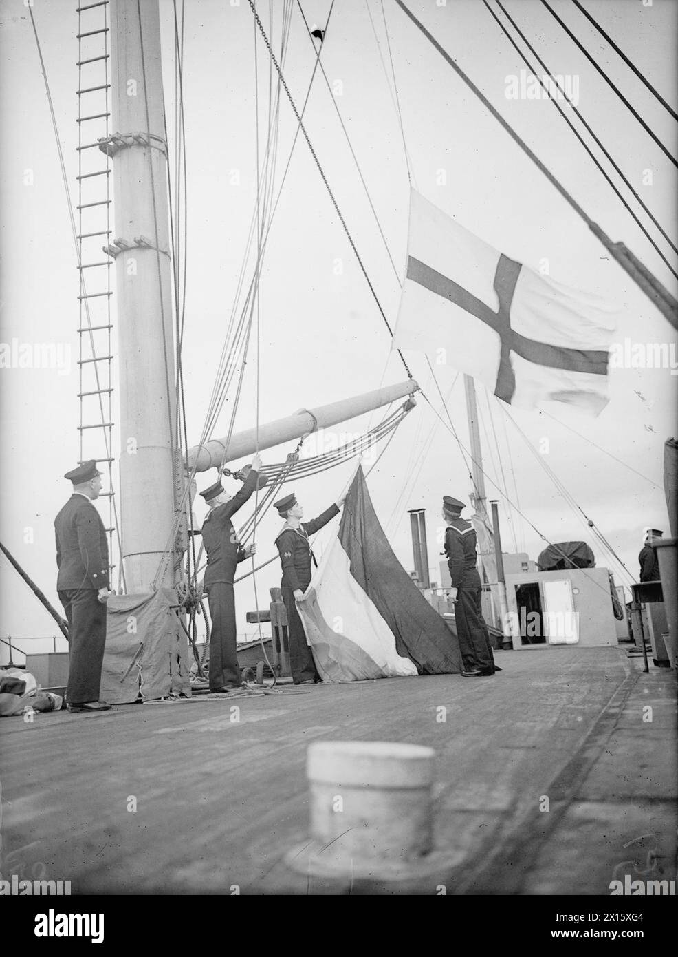 TRAFALGAR DAY ON BOARD A TRAFALGAR SHIP. 21 OCTOBER 1943, PORTSMOUTH ...