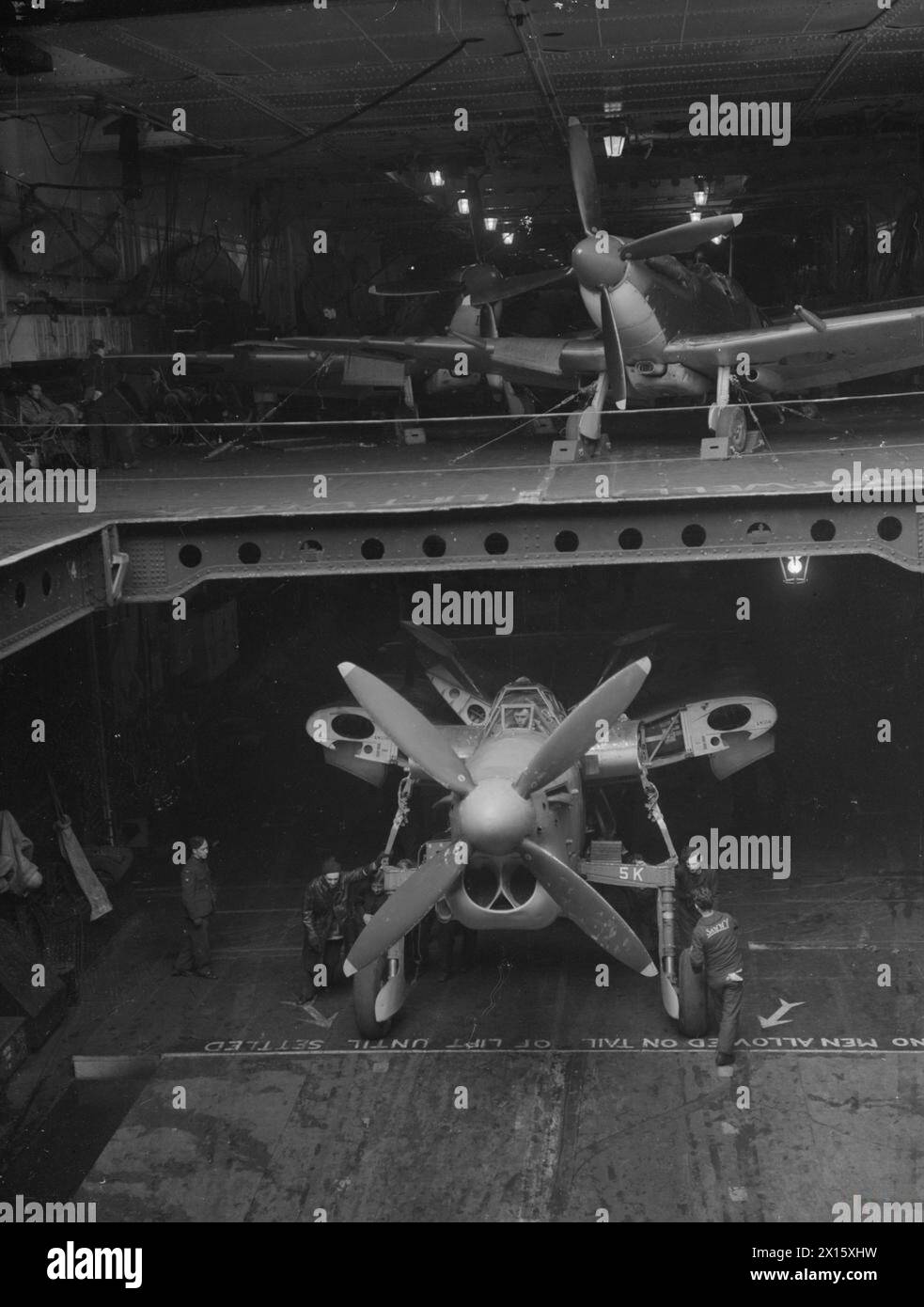 THE AIRCRAFT CARRIER HMS FURIOUS AT SEA. APRIL 1944, ON BOARD HMS ...