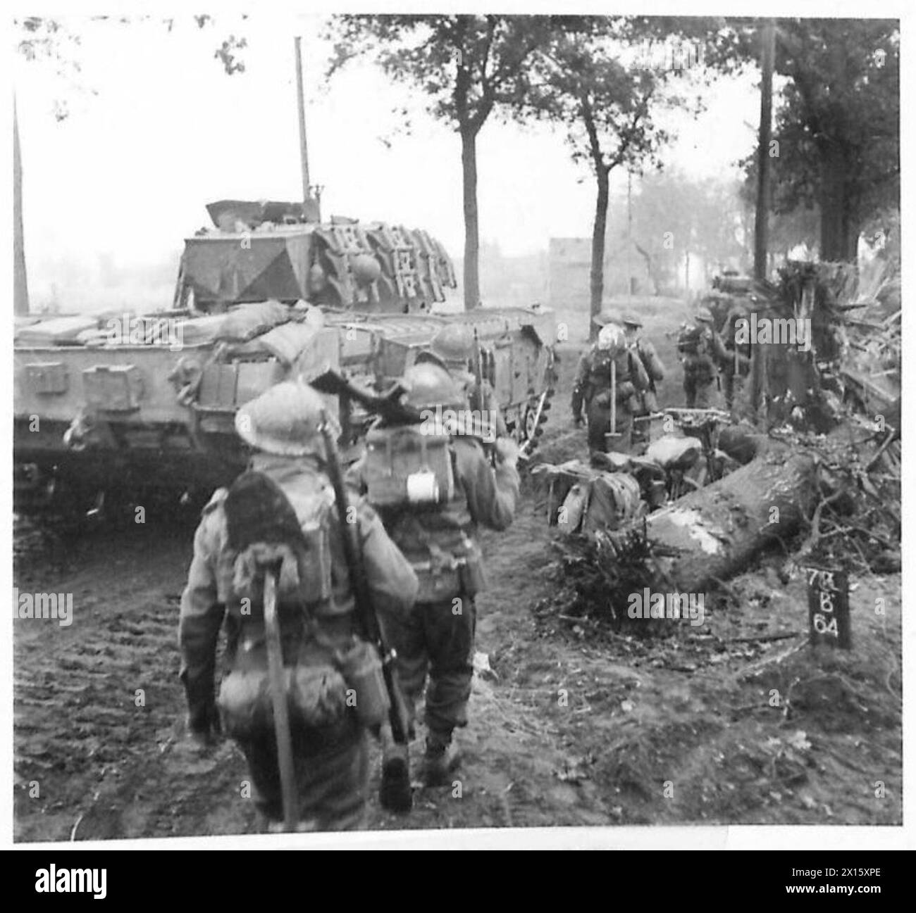 Photograph showing Churchill tanks of the 6th Guards Tank Brigade ...