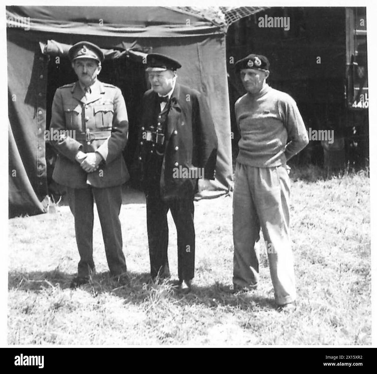 Photograph showing Winston Churchill visiting Normandy on 12 June 1944 ...