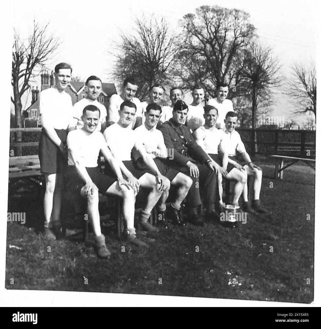 British Army personnel participate in routine athletic training as part ...