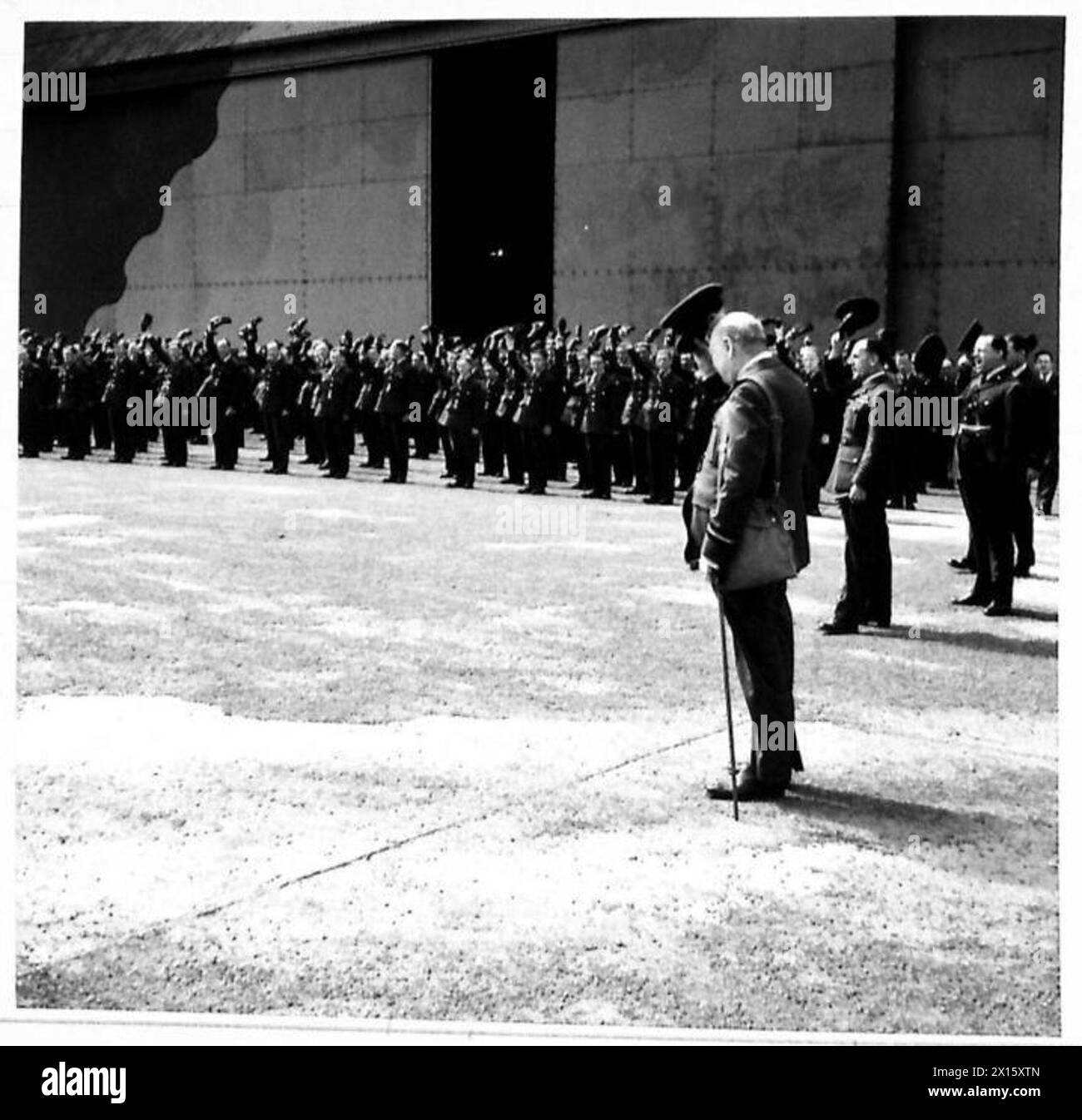AIR COMMODORE CHURCHILL VISITS BOMBER STATIONS - Cheers for the Prime ...