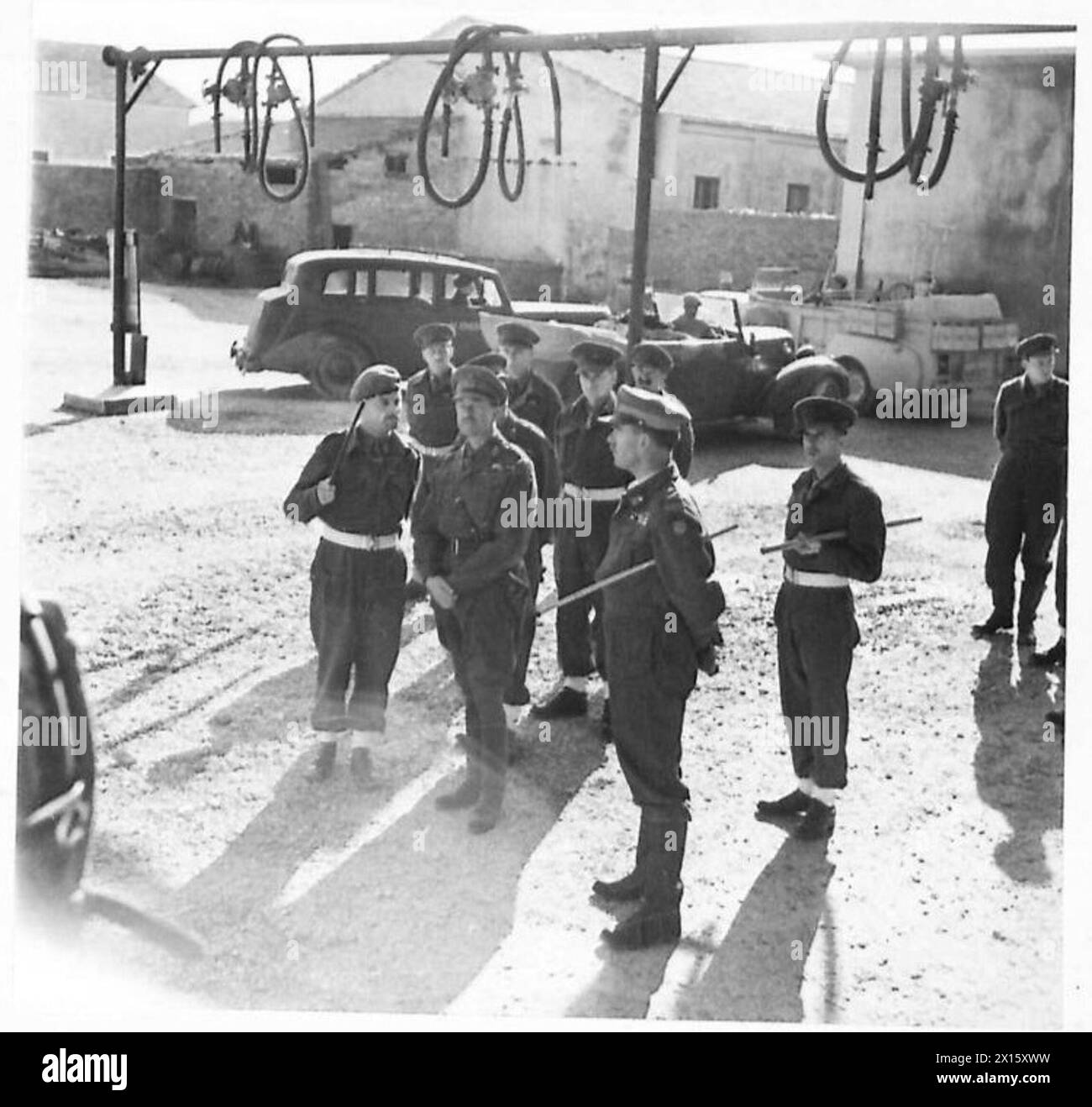 Field Marshal Sir Harold R.L.G. Alexander inspects the Falconara petrol ...