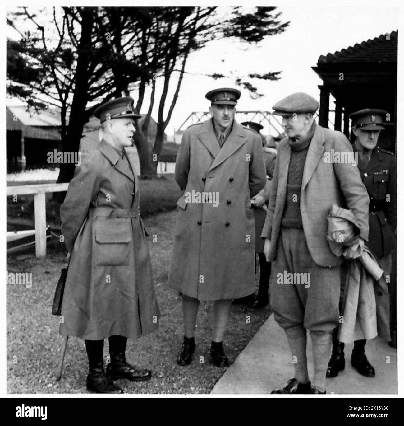 Lord Gort, Brigadier C.B. Finlay, Major Buxton, and Brigadier W. Duncan ...