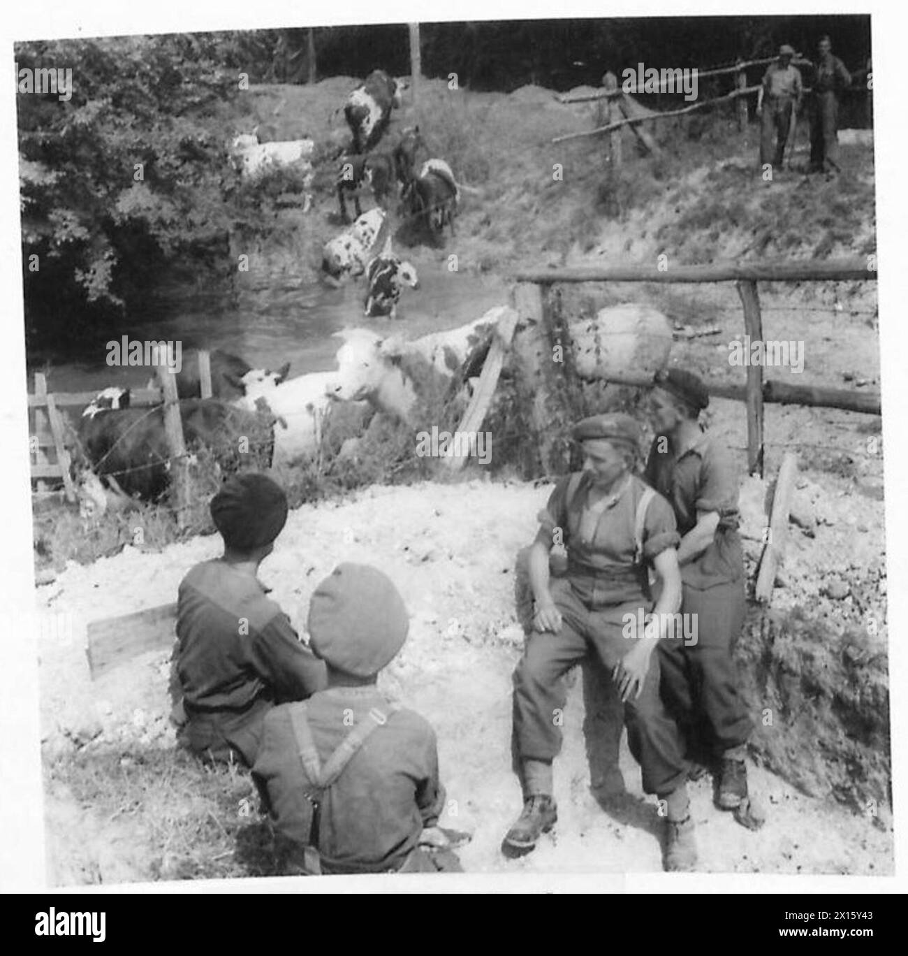 A FRONT LINE FARM IN FRANCE - British soldiers give M. Bekaort the ...