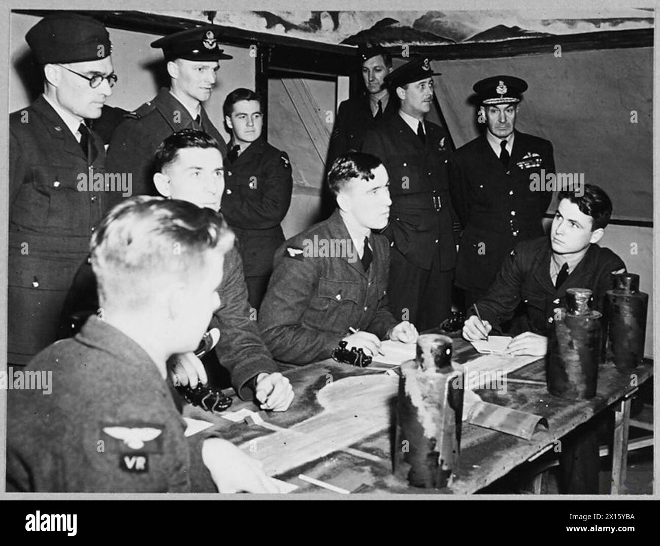 An Air Marshal inspects RAF cadets during a signals class, highlighting ...