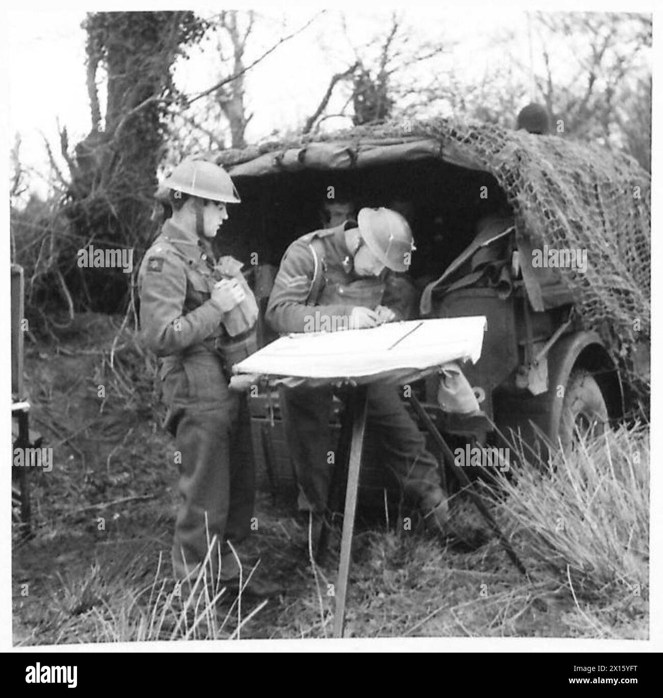 negative - Plotting positions on the artillery board British Army Stock ...