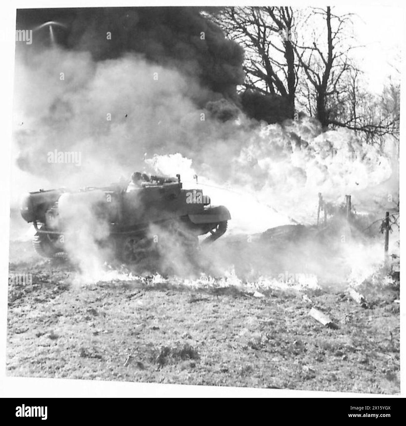 FLAME WEAPONS DEMONSTRATION - Flame throwing Bren carriers in offensive ...