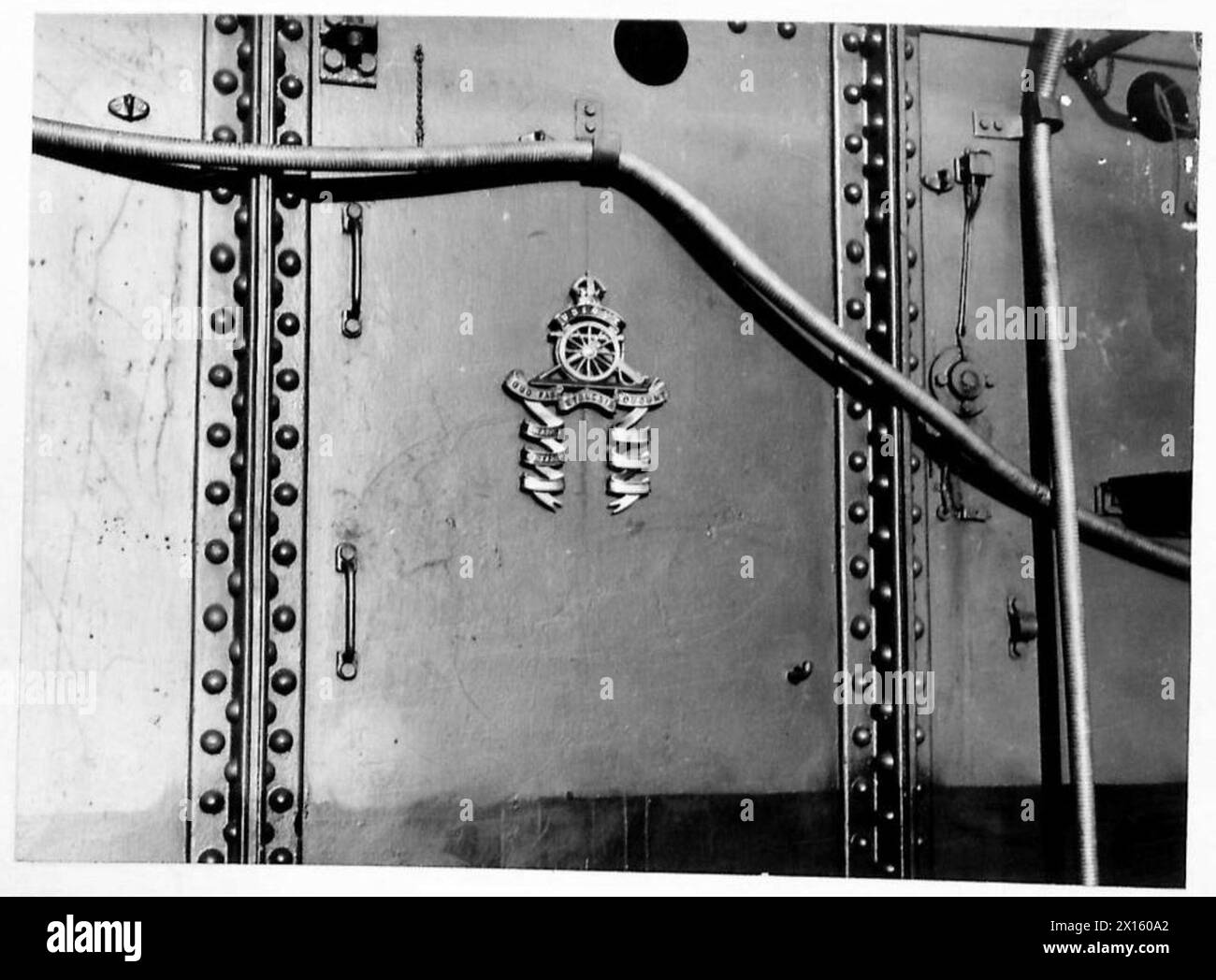 EIGHTEEN INCH HOWITZER - The arms of the Royal Artillery on the side of ...