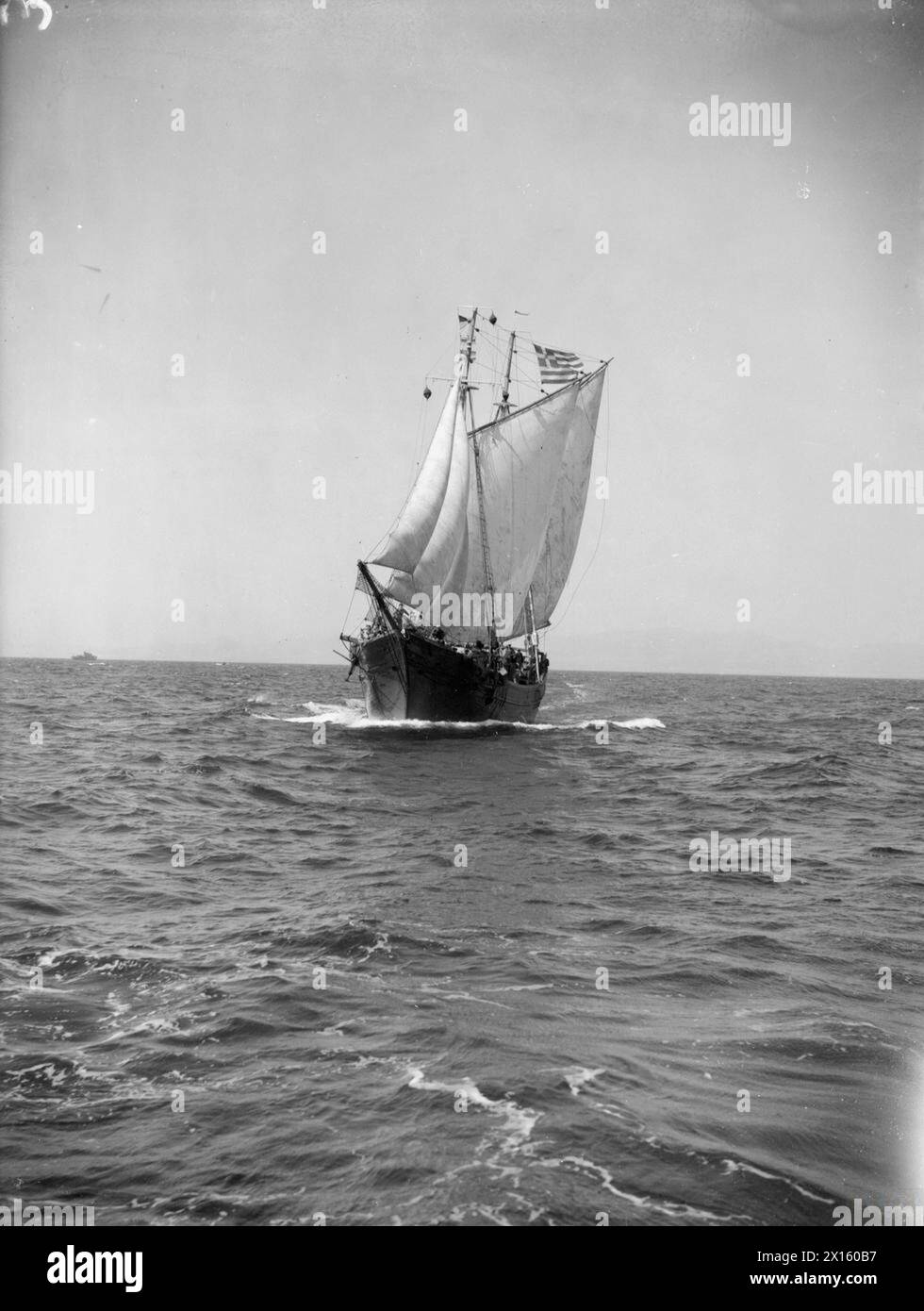 A Greek minesweeper operates in Famagusta, Cyprus on 10 April 1943 with ...