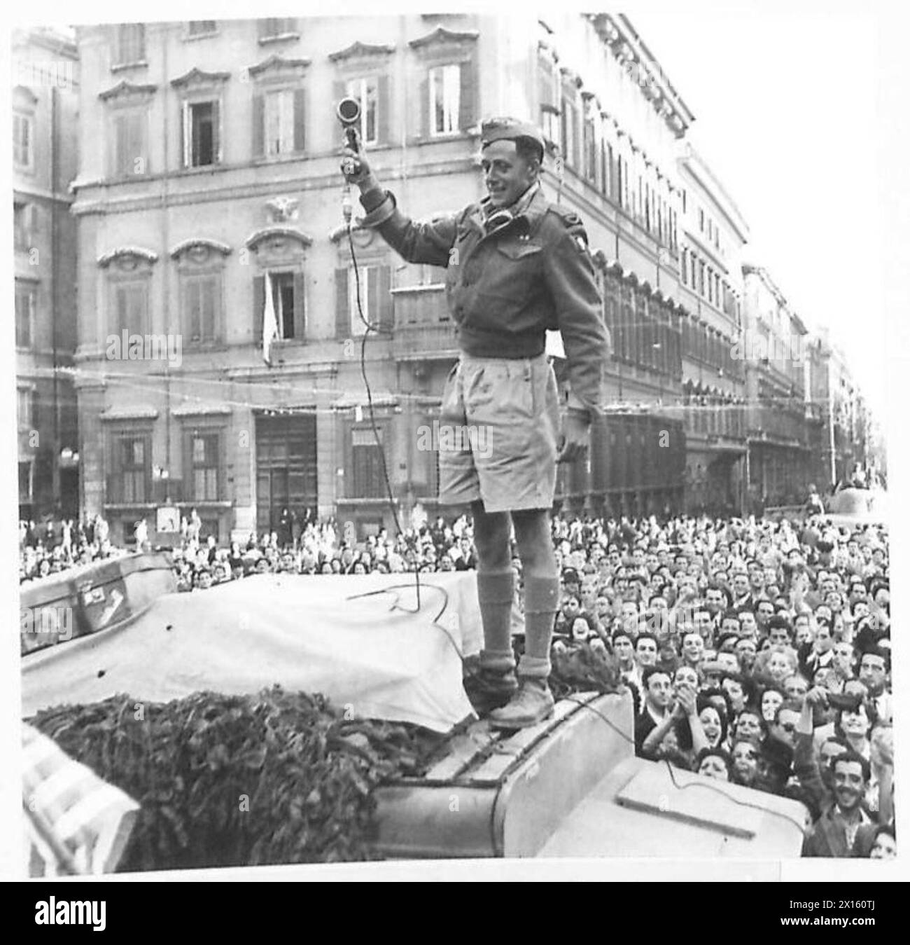 Journalist Godfrey Talbot of the BBC makes his first recording in Rome ...