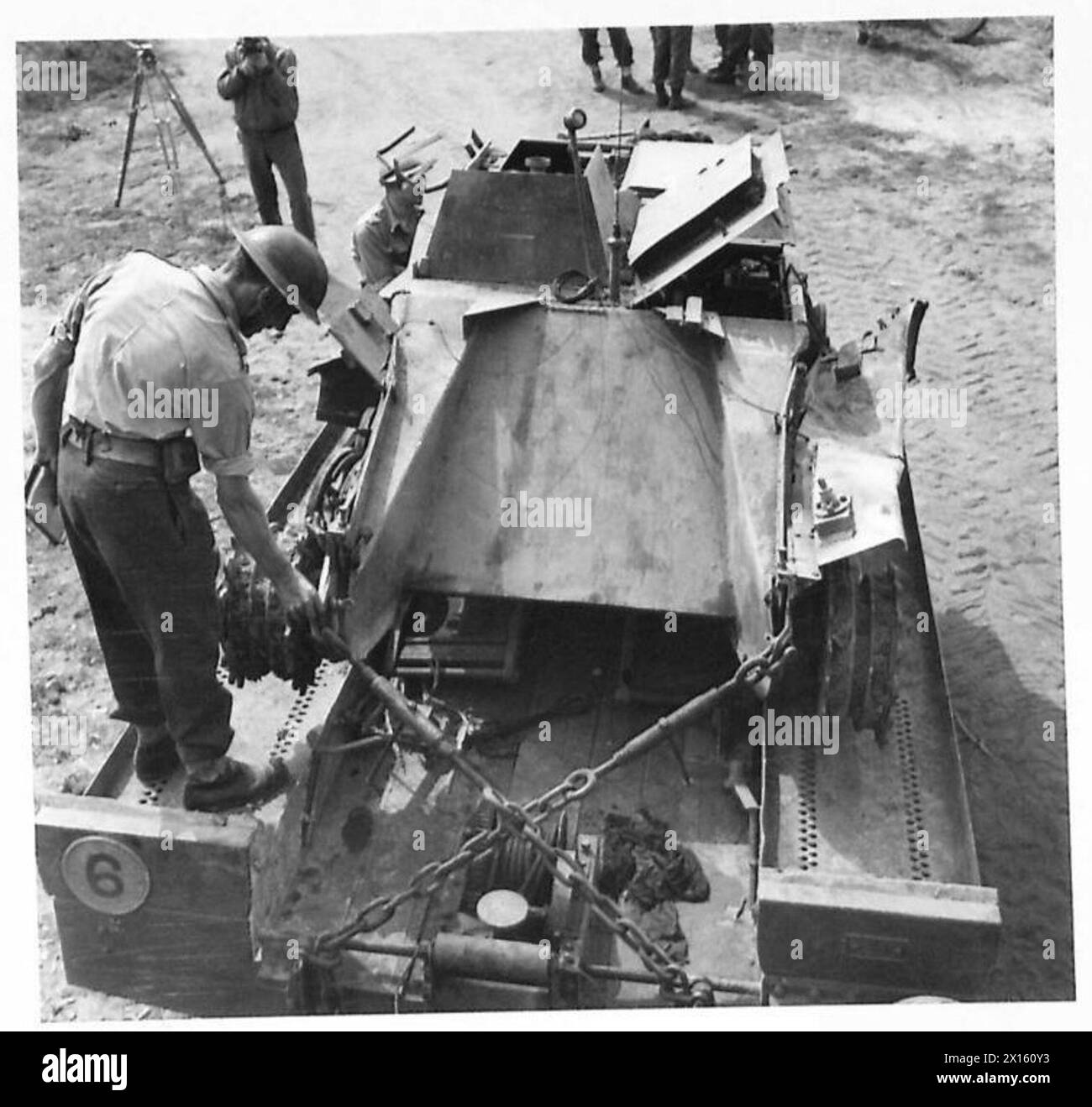A front view shows the first radio-controlled tank captured by the ...
