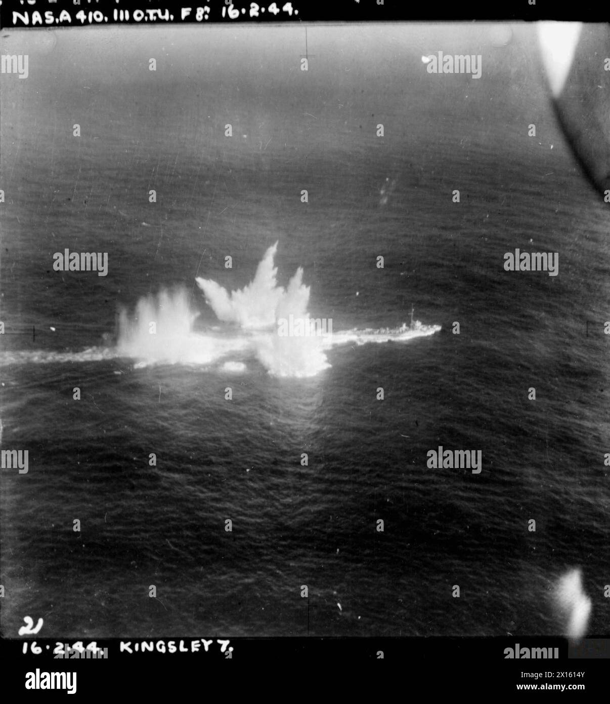 BRITISH FRIGATES AT SEA. FEBRUARY 1944, FROM AIRCRAFT OF ROYAL AIR ...